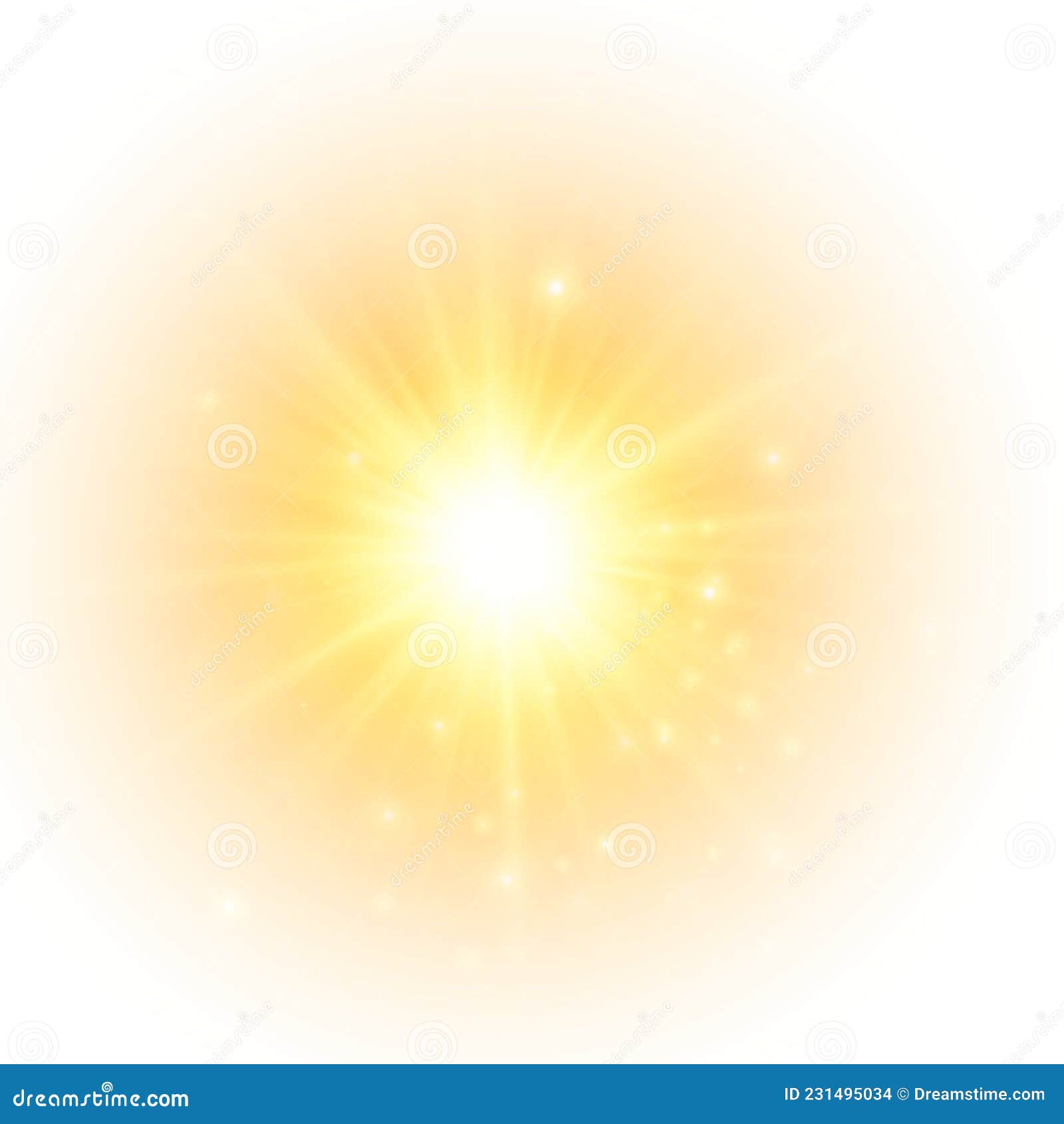 Flash Yellow Sun, Star Flashed with Sparkles. Stock Vector ...