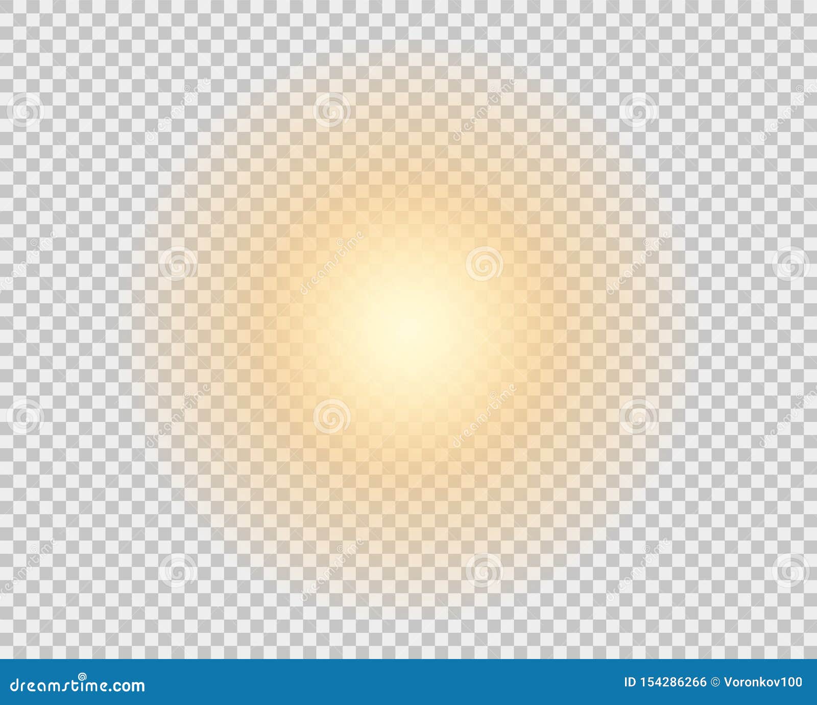 The Yellow Sun, a Flash, a Soft Glow without Departing Rays. the Vector ...