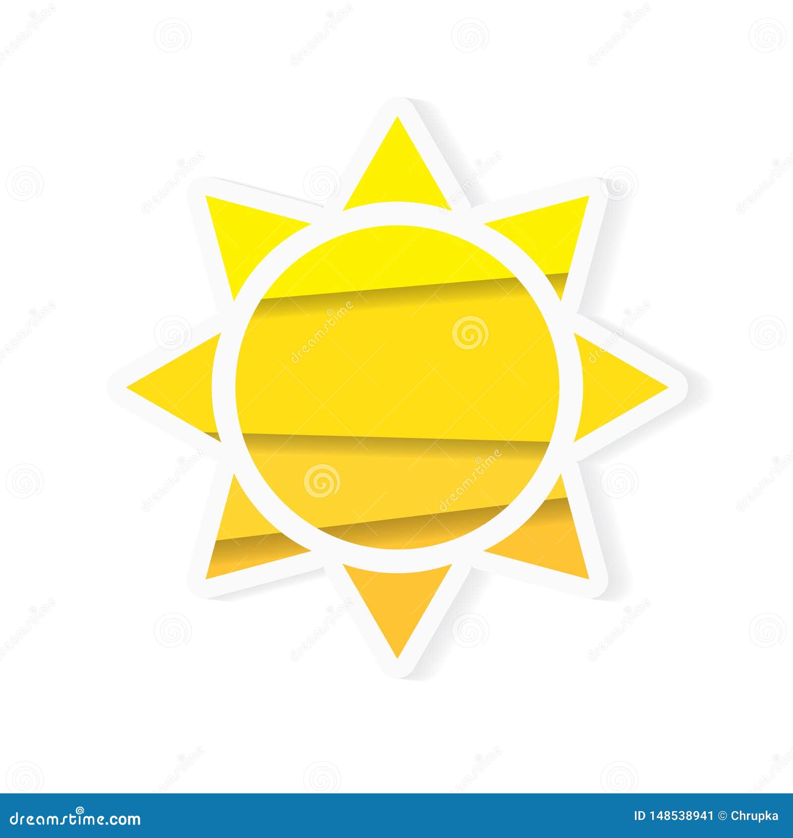 Yellow sun icon stock vector. Illustration of graphic - 148538941