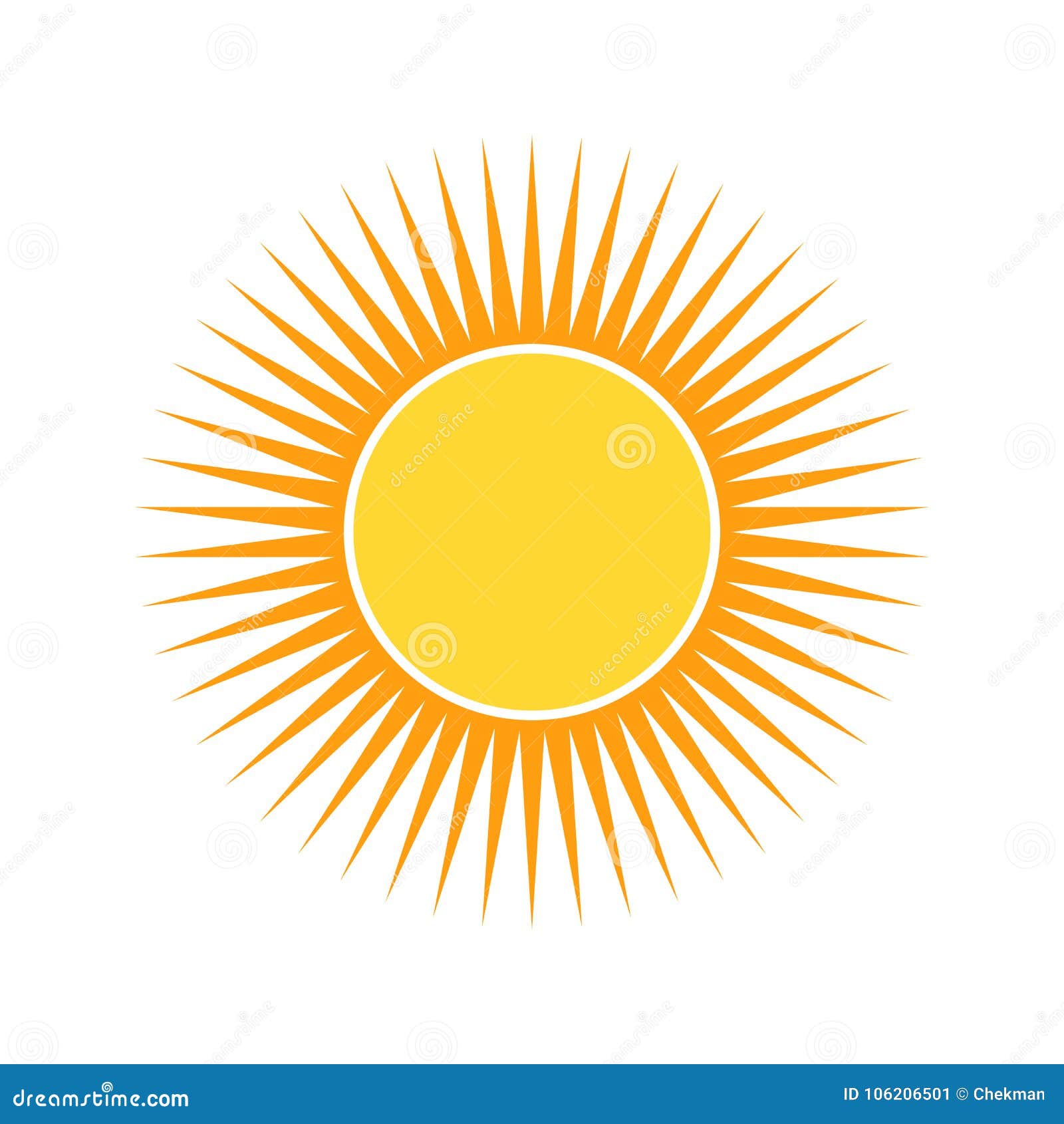 Yellow Sun Icon. Vector Illustration Stock Illustration - Illustration ...