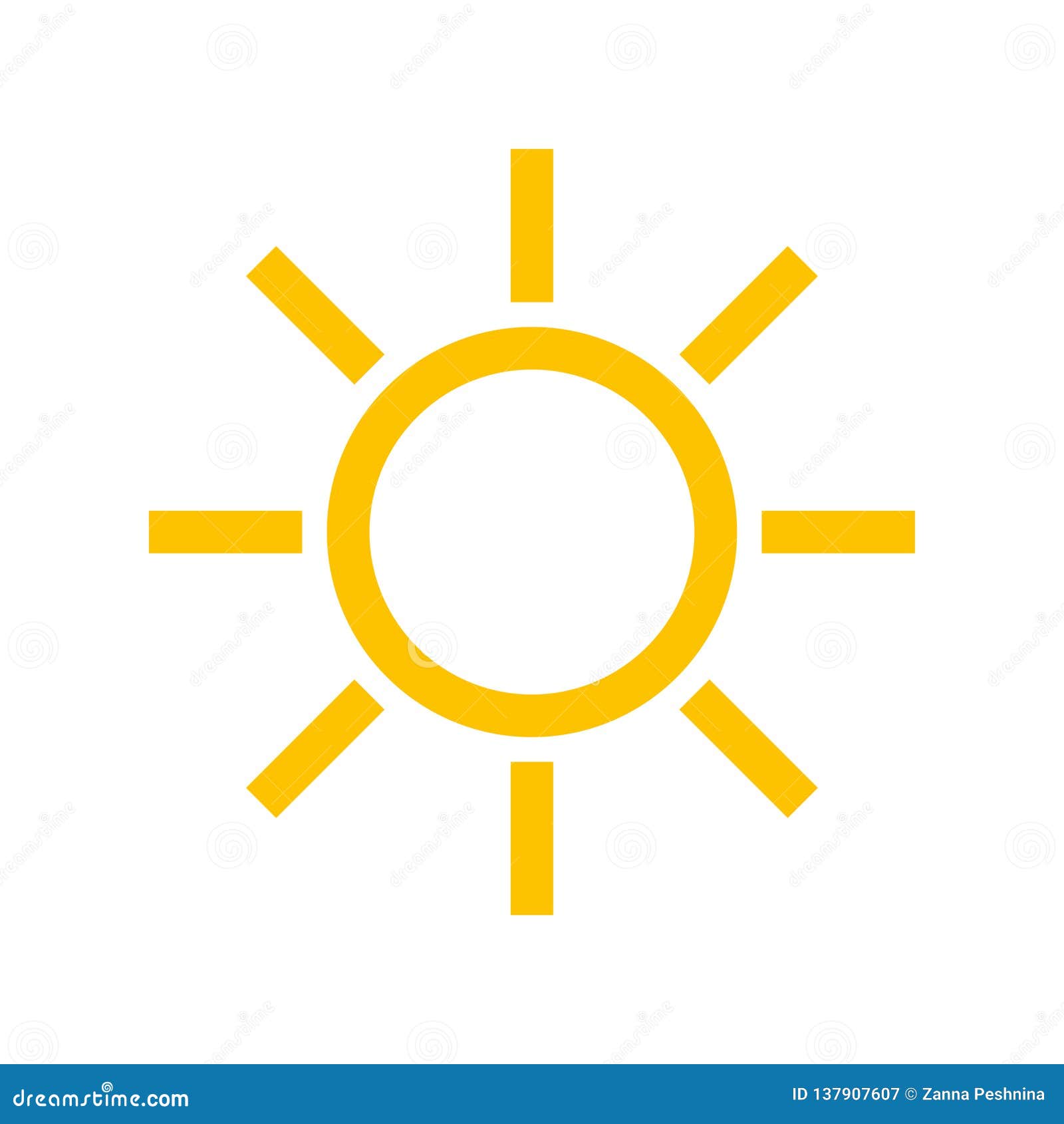 Yellow Sun Icon. Vector and Illustration Symbol. Stock Vector ...