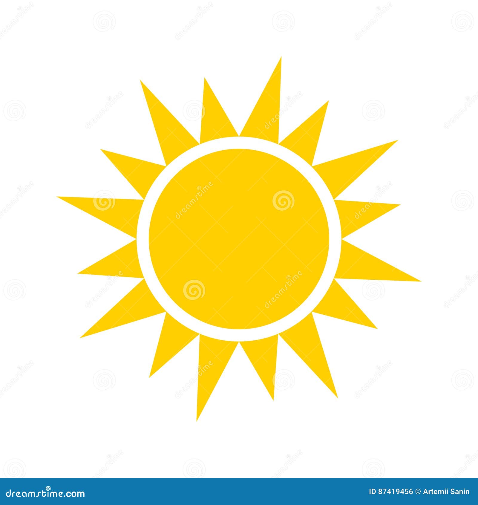 Yellow Sun Icon Vector Illustration | CartoonDealer.com #87419456