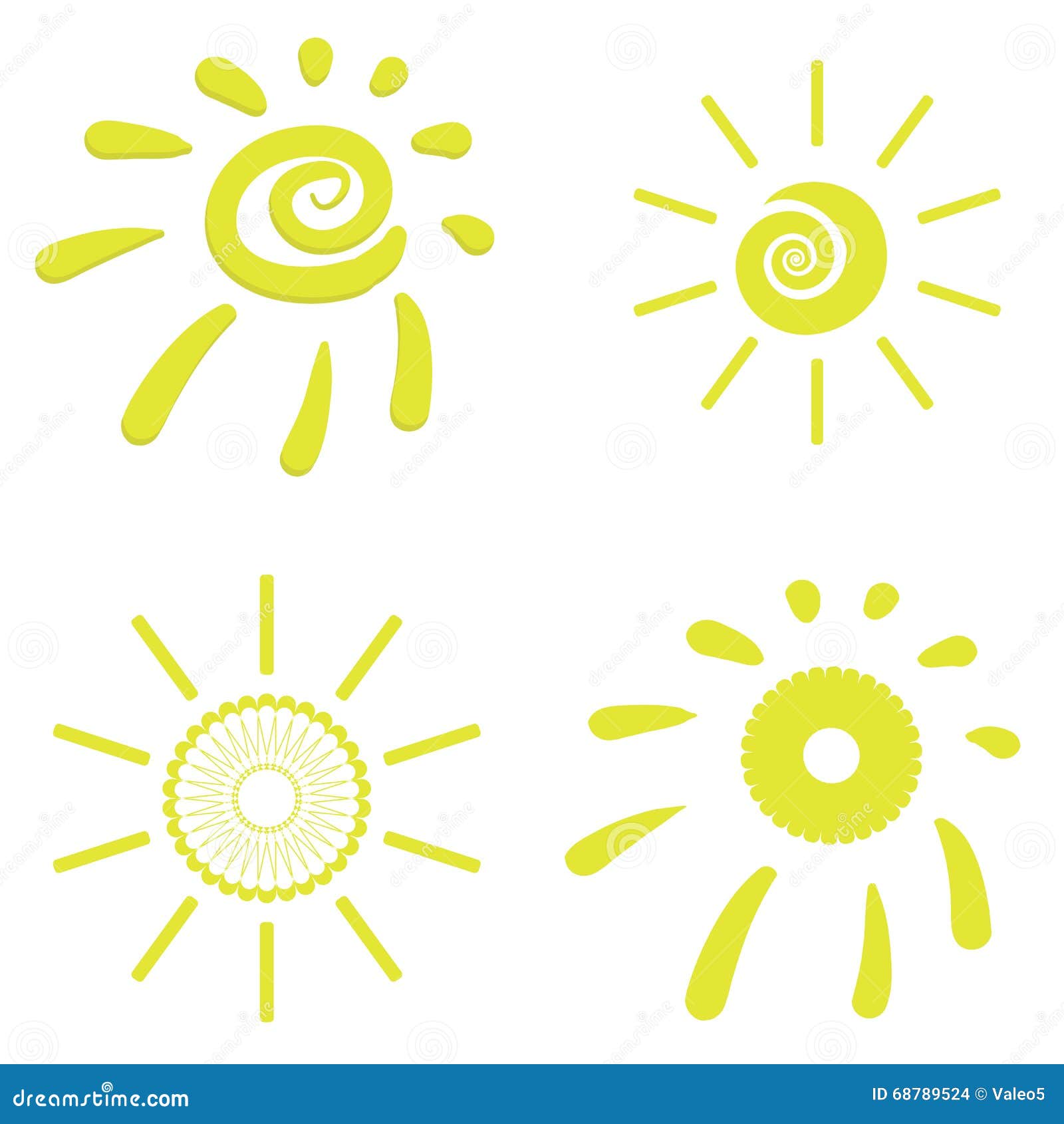 Yellow Sun Icons stock illustration. Illustration of logo - 68789524