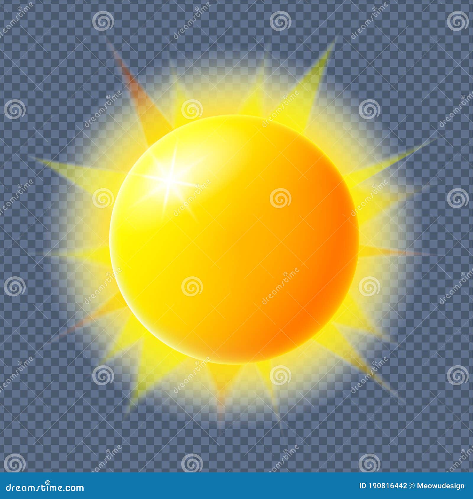 Yellow Sun Isolated on Transparent Background Stock Vector ...