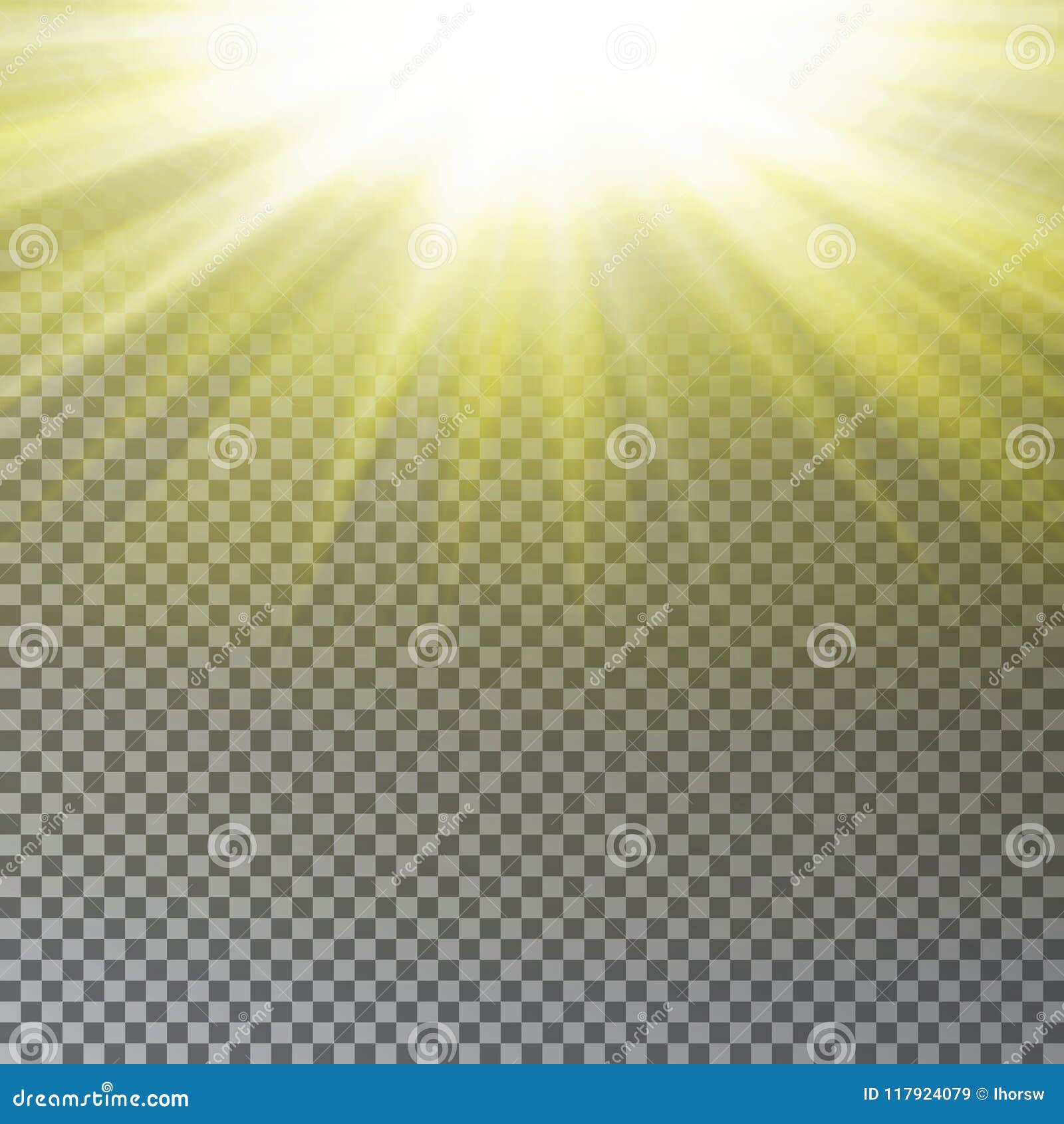 Yellow Sun Ray Light Effect Isolated on Transparent Background ...