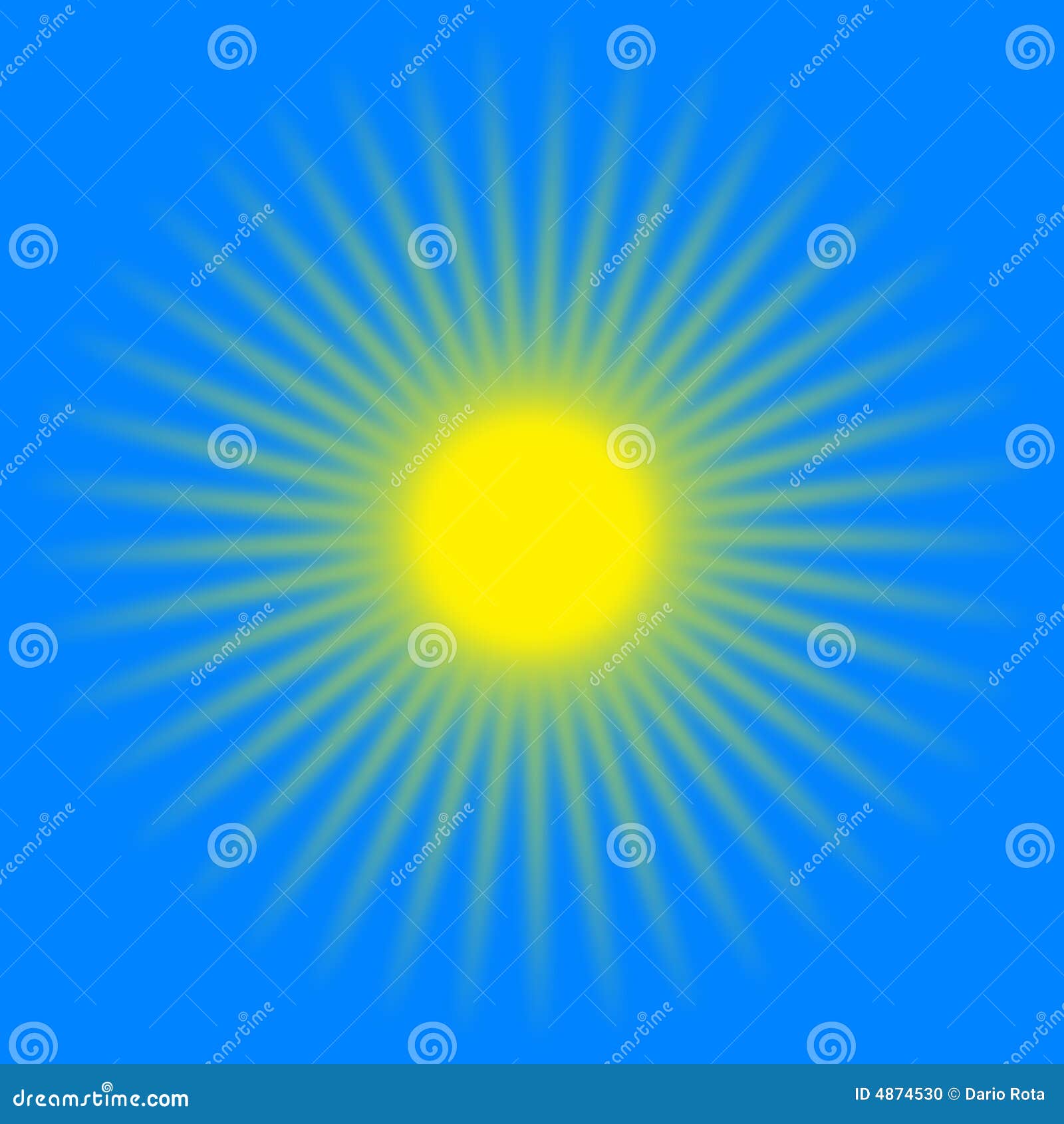 Yellow sun rays stock illustration. Illustration of light - 4874530