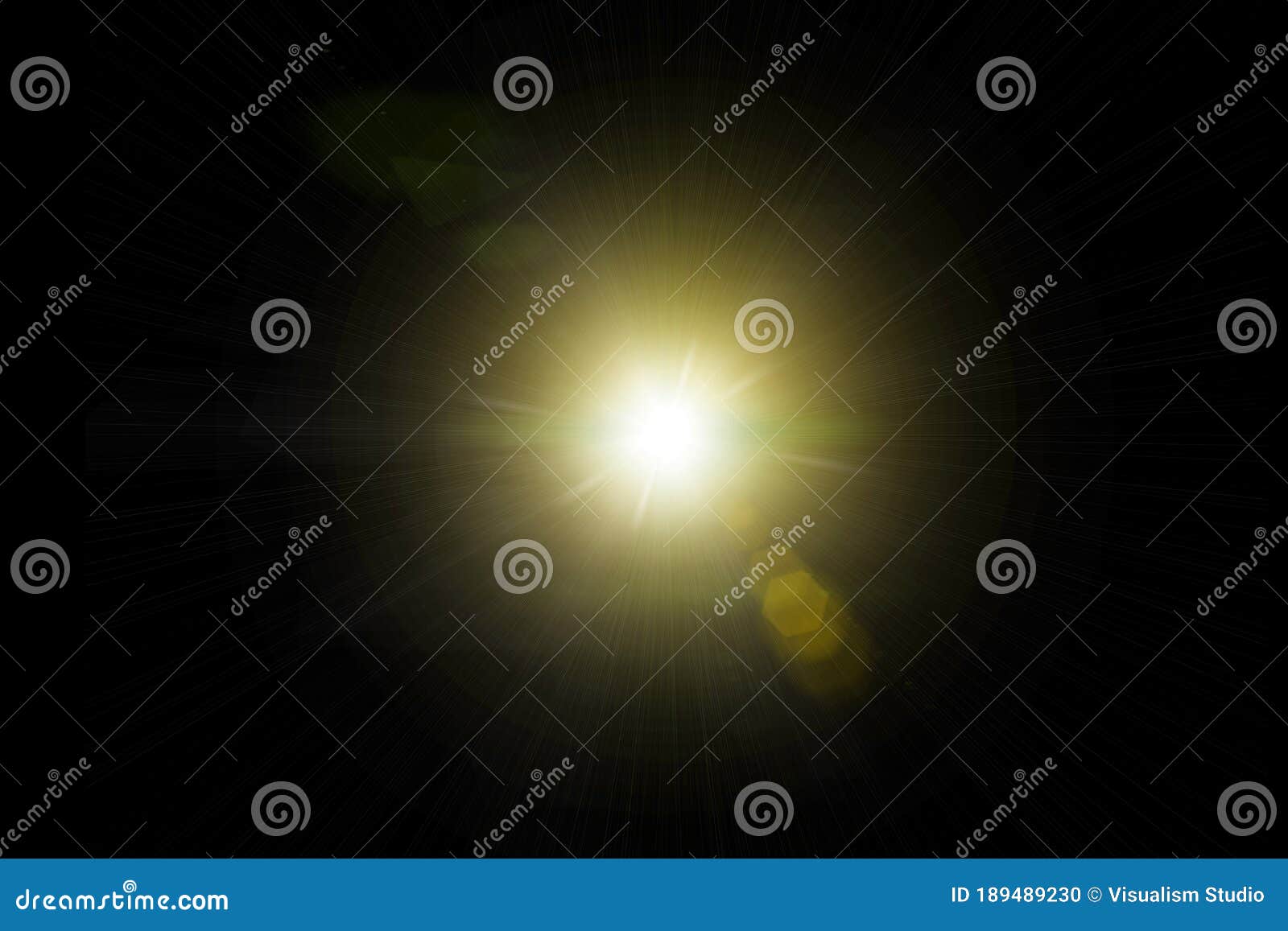 Yellow Sun Rays Warm Light Overlay Isolated and Grunge Effect on Black ...