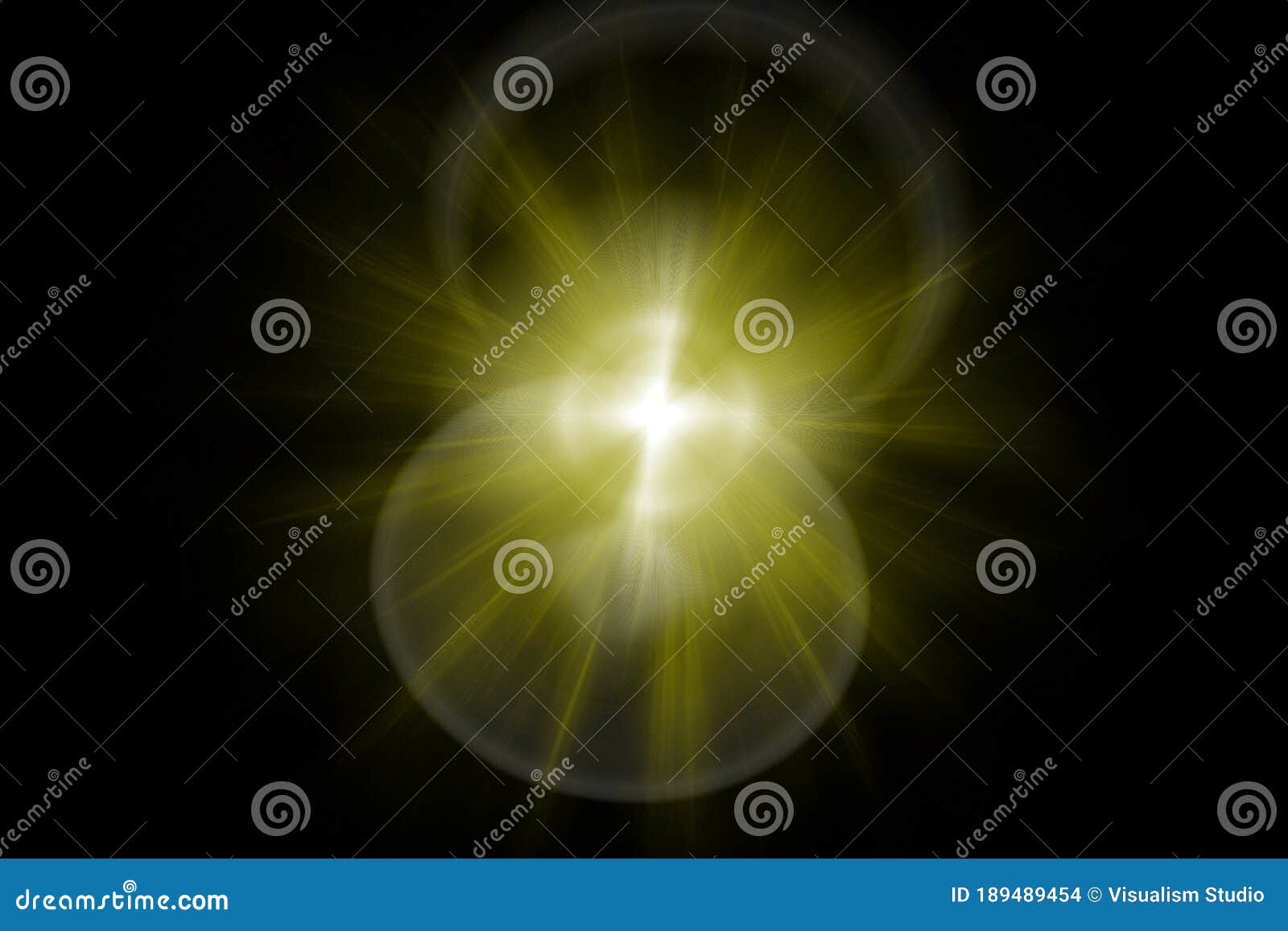 Yellow Sun Rays Warm Light Overlay Isolated and Grunge Effect on Black ...