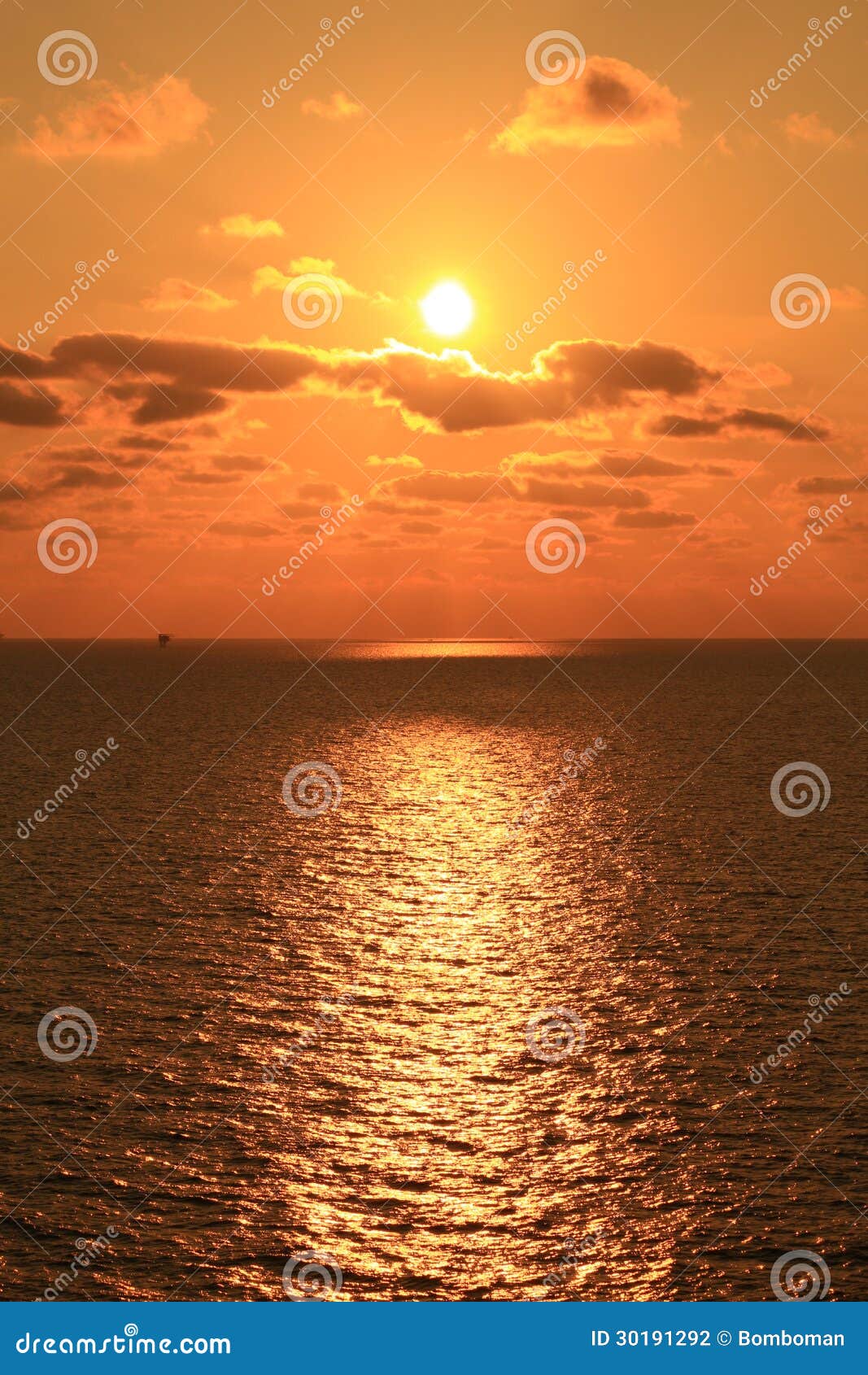 Yellow Sun Set in the Middle of the Ocean Stock Photo - Image of season ...