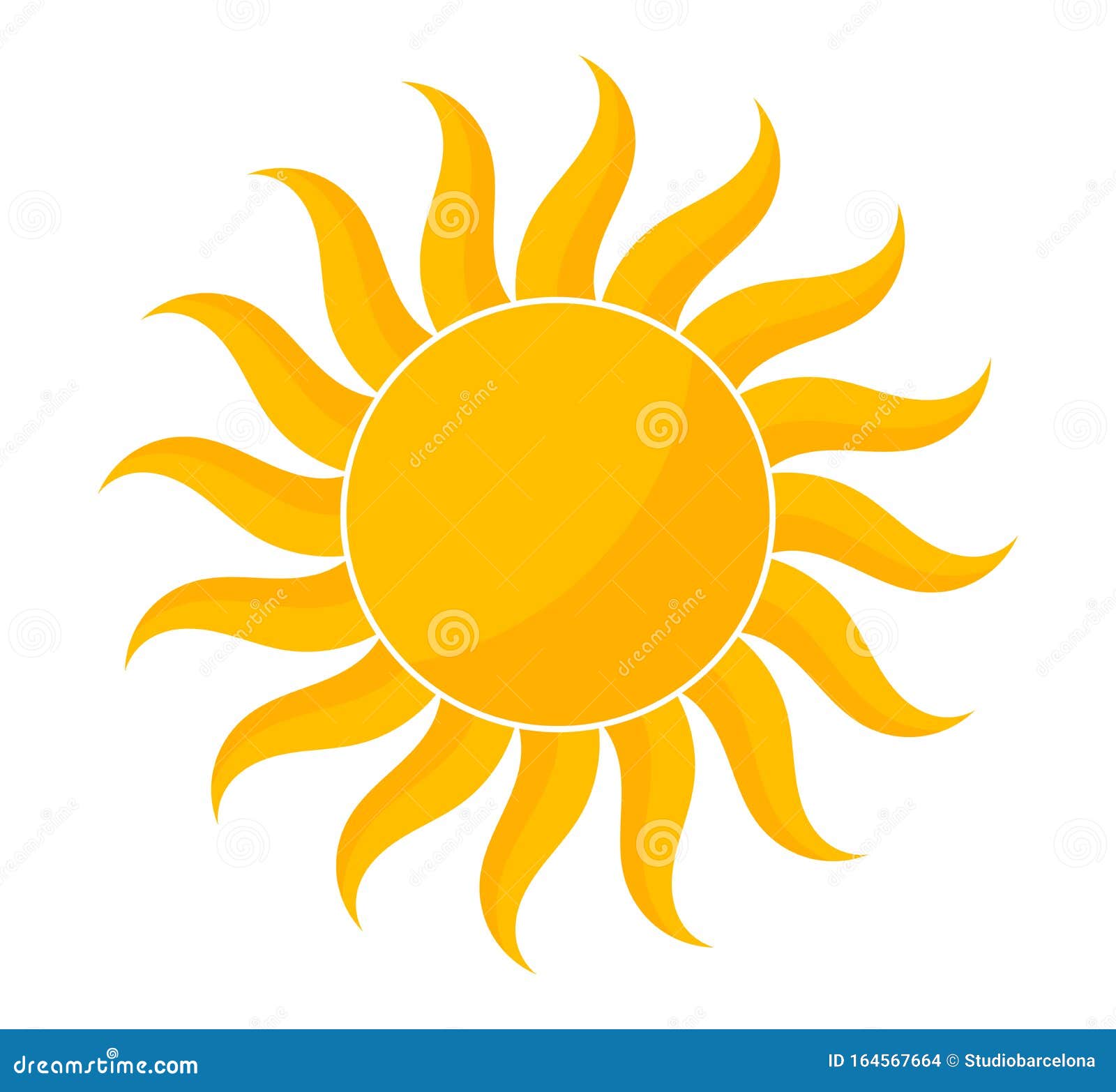 Yellow Sun Shape Symbol Icon Stock Vector - Illustration of isolated ...