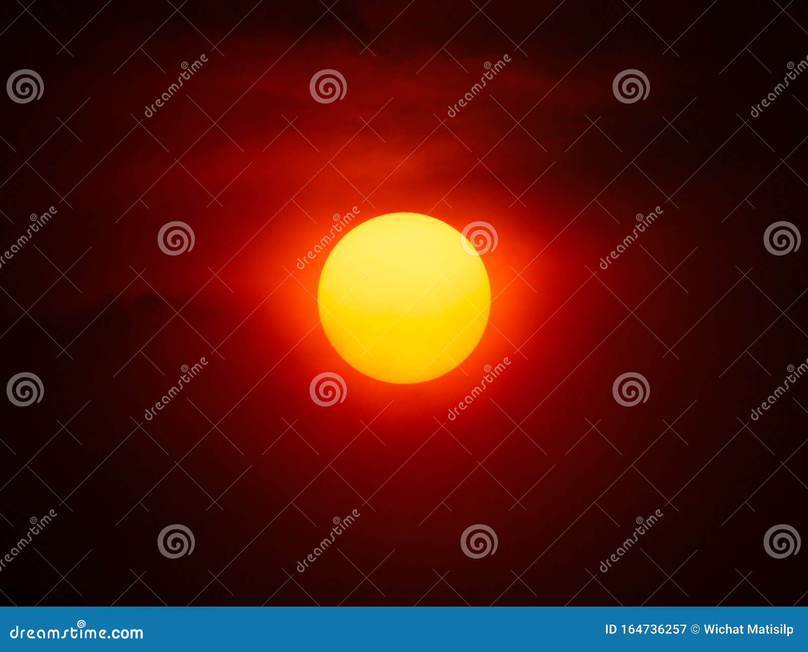 Yellow Sun Shining in the Red Sky Stock Image - Image of atmosphere ...
