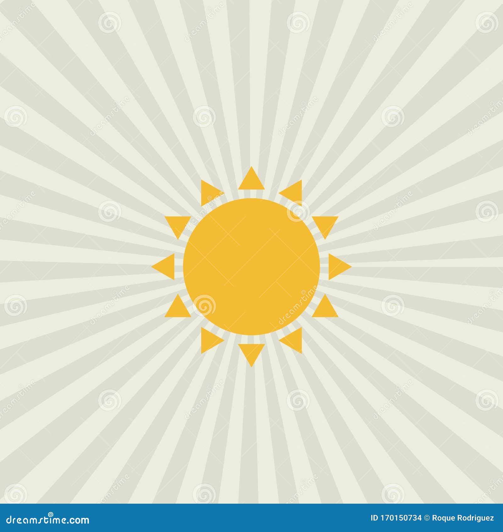Yellow Sun On A Stripes Background Stock Illustration | CartoonDealer ...