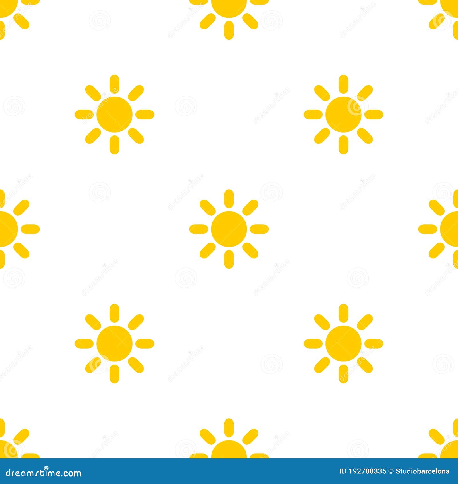 Yellow Sun Summer Seamless Pattern Stock Vector - Illustration of ...