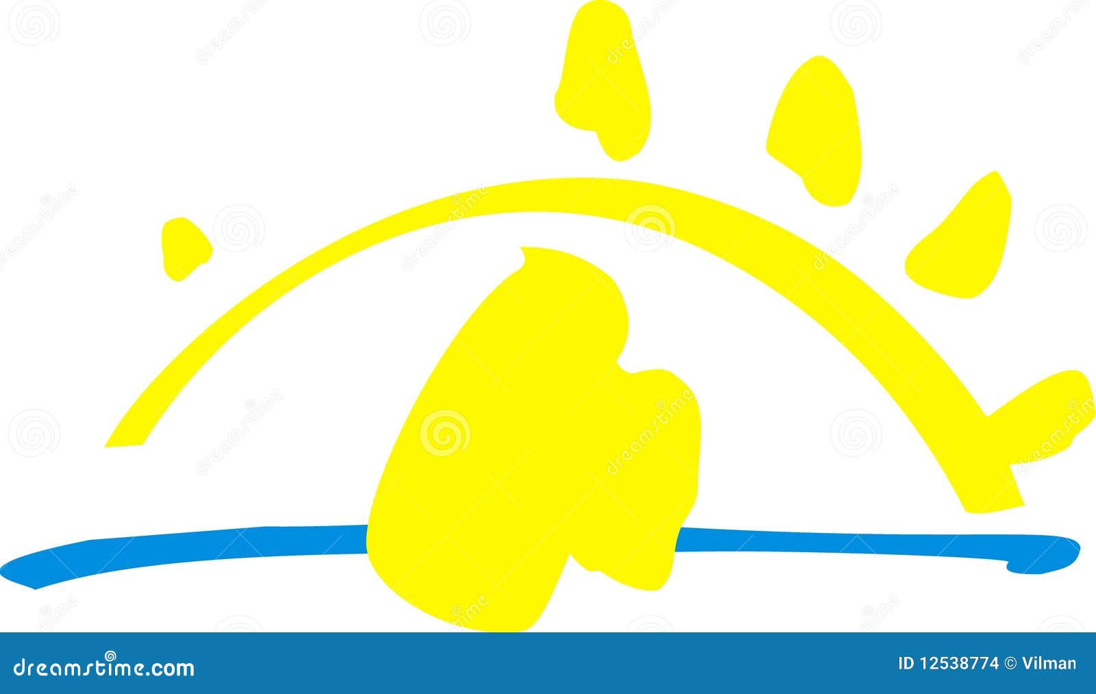 Yellow sun symbol stock illustration. Illustration of mark - 12538774