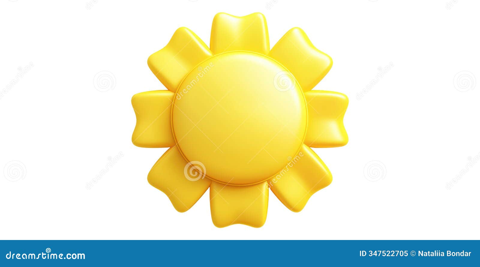 Yellow Sun Symbol with Rounded Rays Isolated on Transparent Background ...