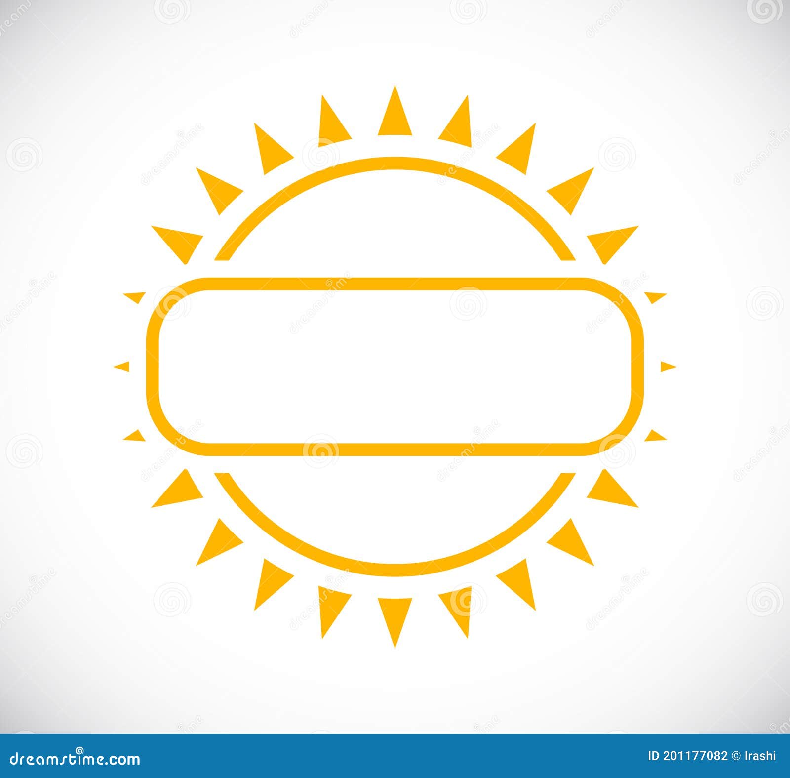 Sun banner icon stock vector. Illustration of label - 201177082