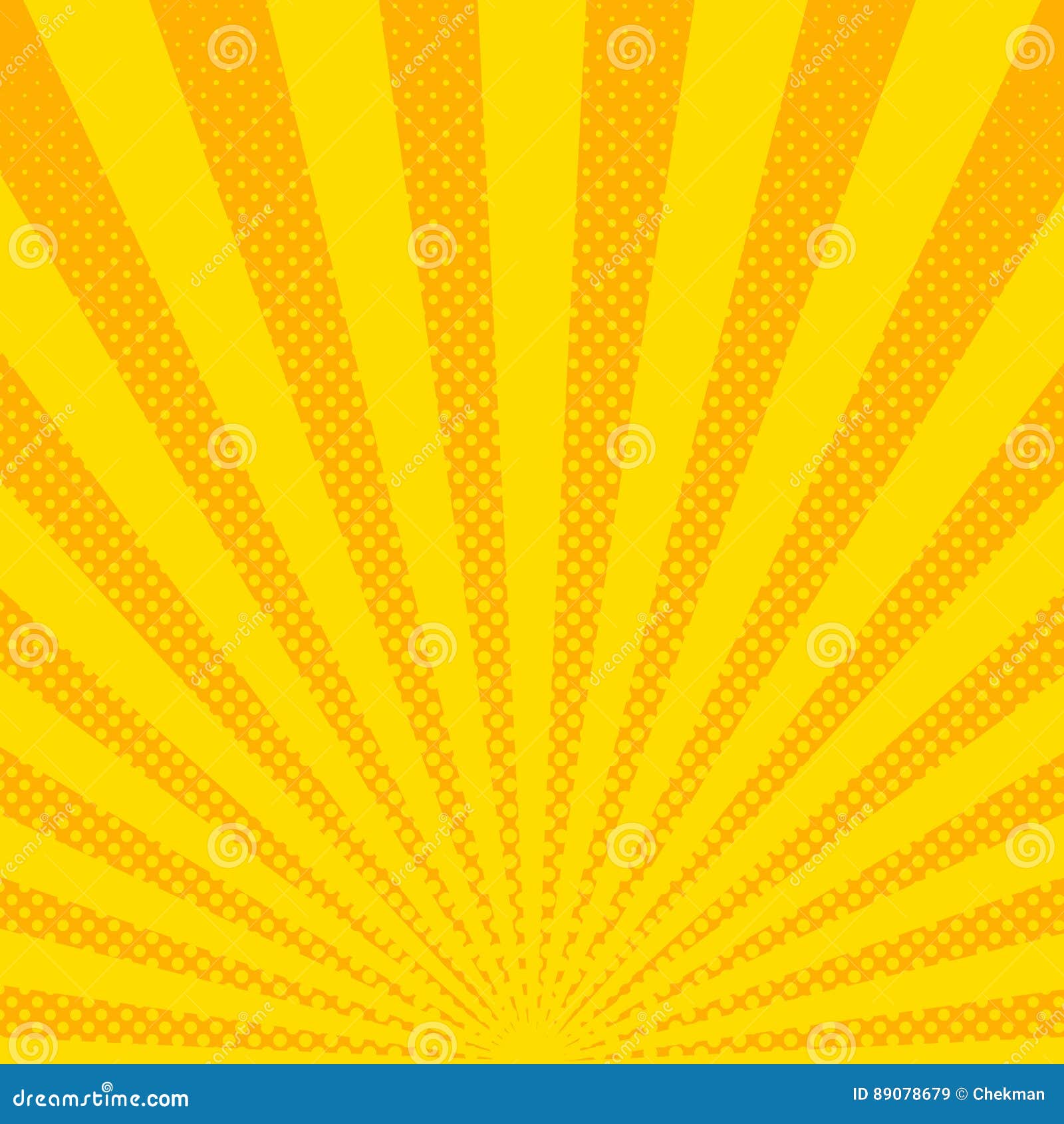 Yellow Sunbeams Halftone Background. Vector Illustration. Stock ...