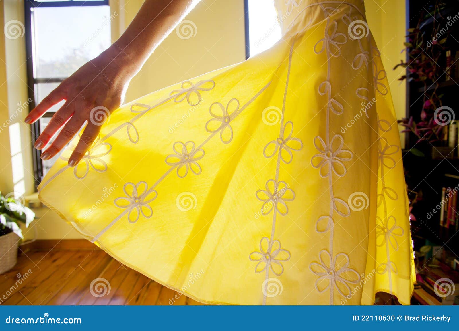 Yellow Sundress stock photo. Image of apparel, inside - 22110630