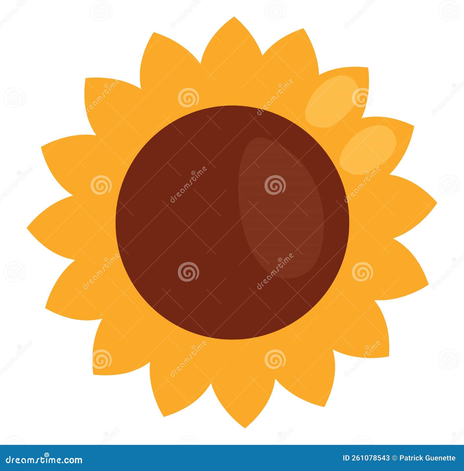 Yellow sunflower, icon stock vector. Illustration of sunflower - 261078543