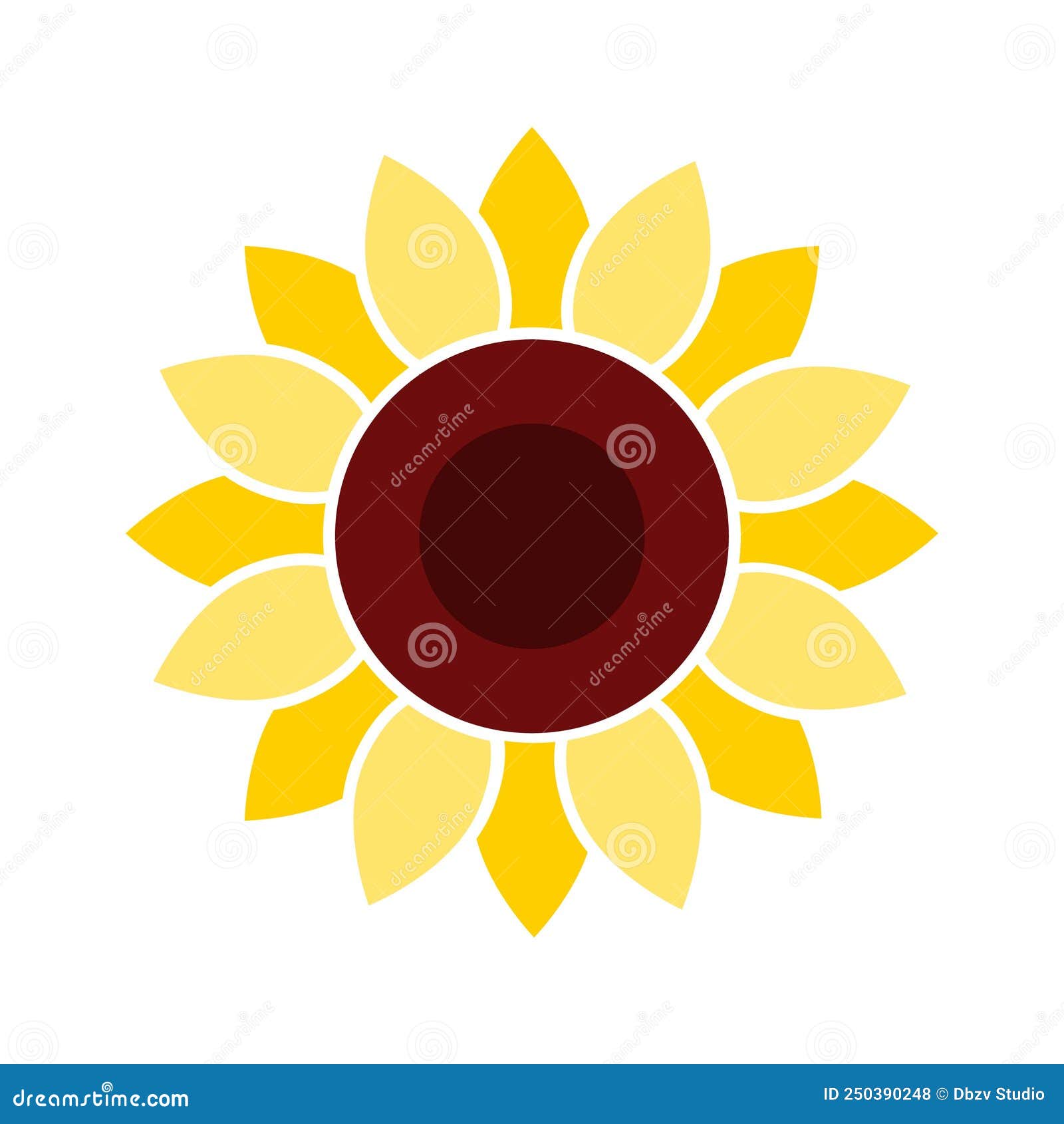 Yellow Sunflower on White Background. Isolated Illustration Stock ...