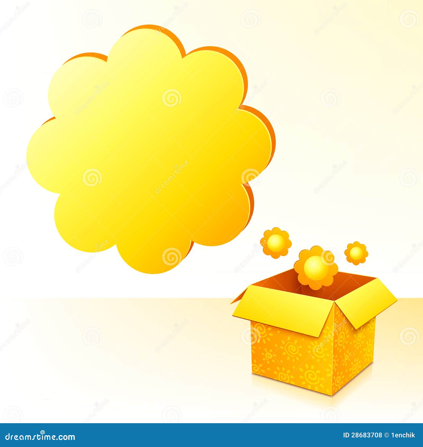 Yellow Sunflowers Box with Text Bubble Stock Vector - Illustration of ...