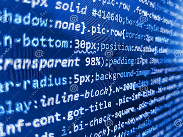 Yellow Sunflowers in the Field. Programming Text on Dark Screen. Data ...