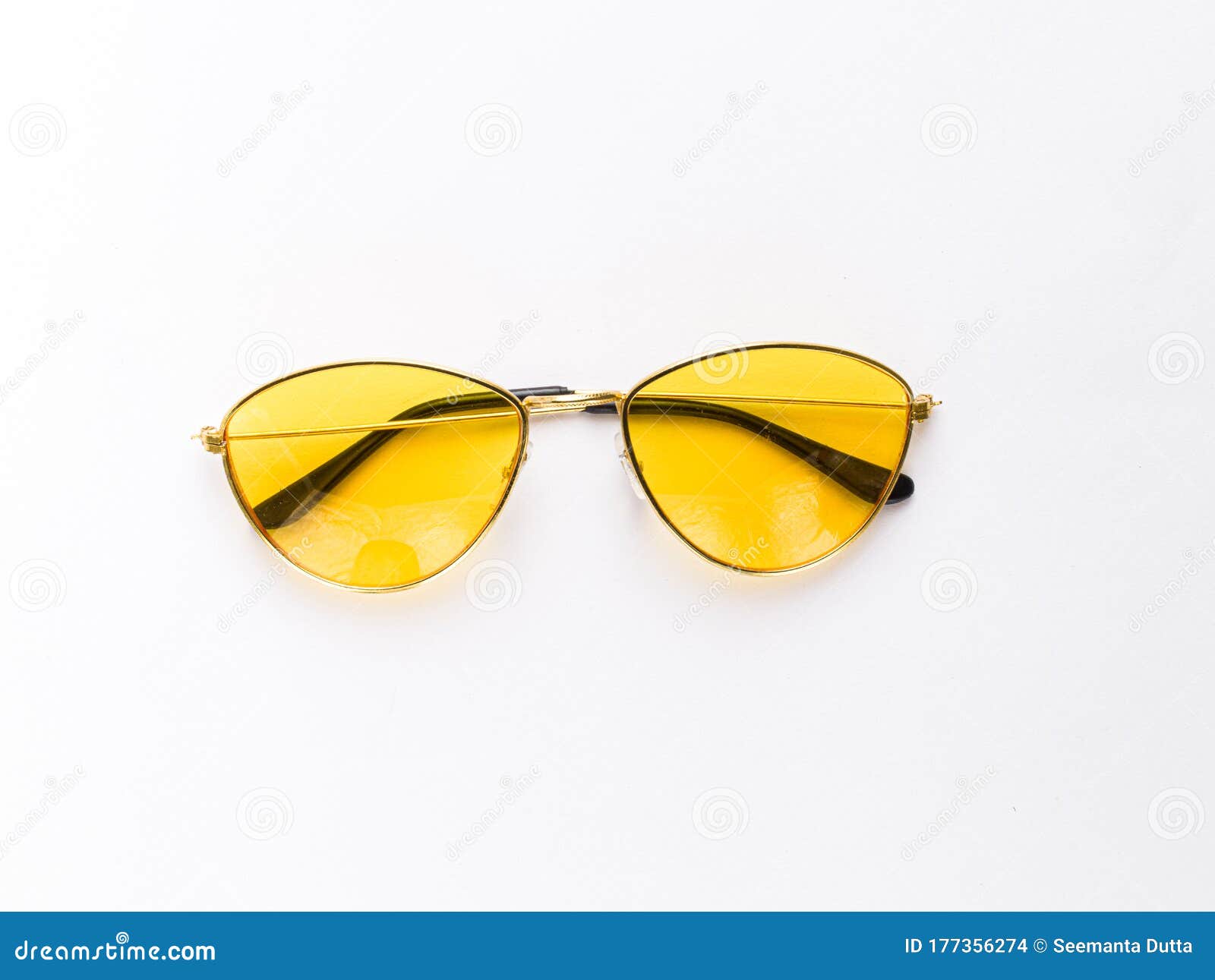 Yellow Sunglass Frame Isolated Stock Image. Stock Photo - Image of ...
