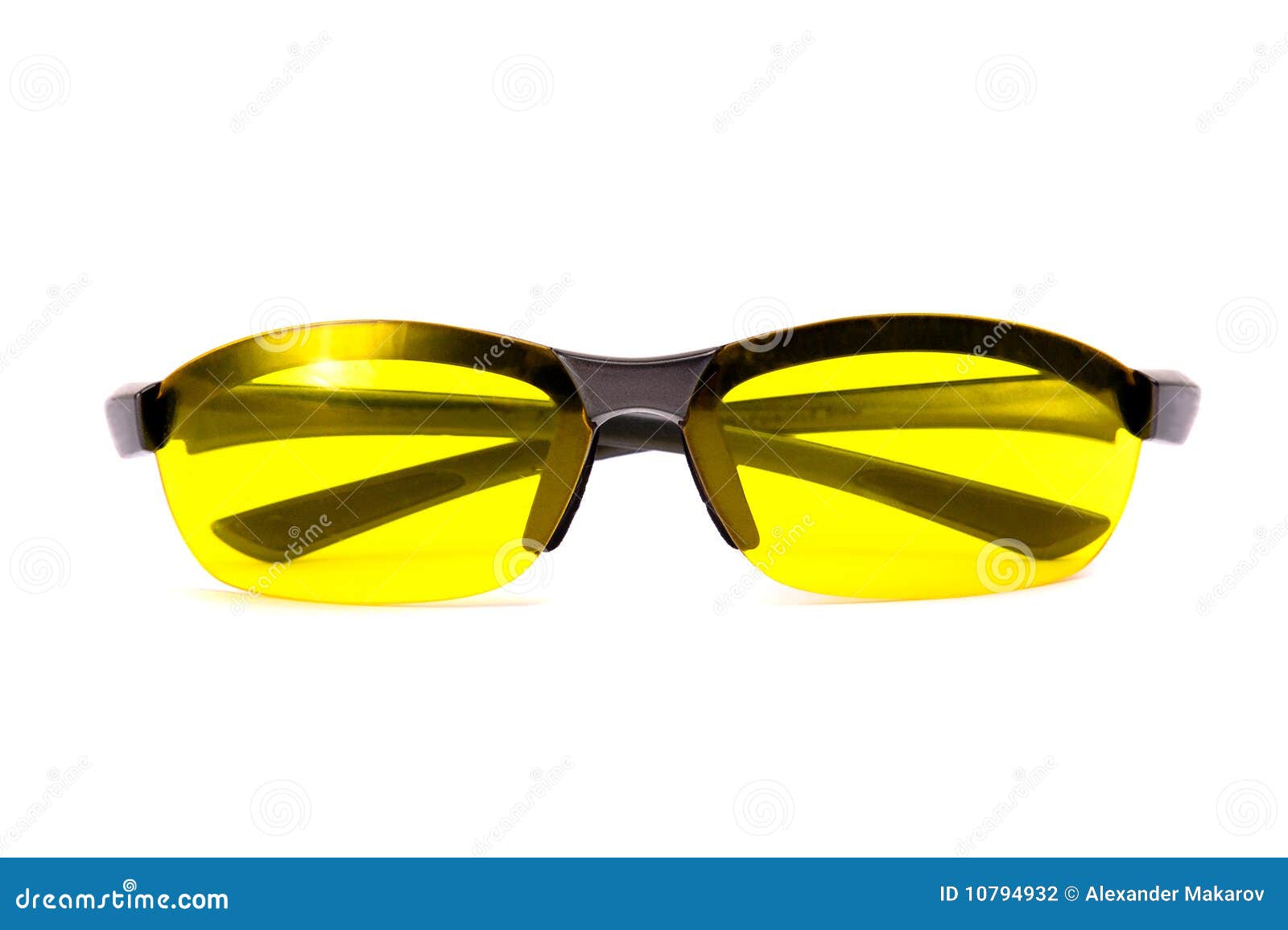Yellow Sunglasses. Front View. Stock Photo - Image of glasses, isolated ...