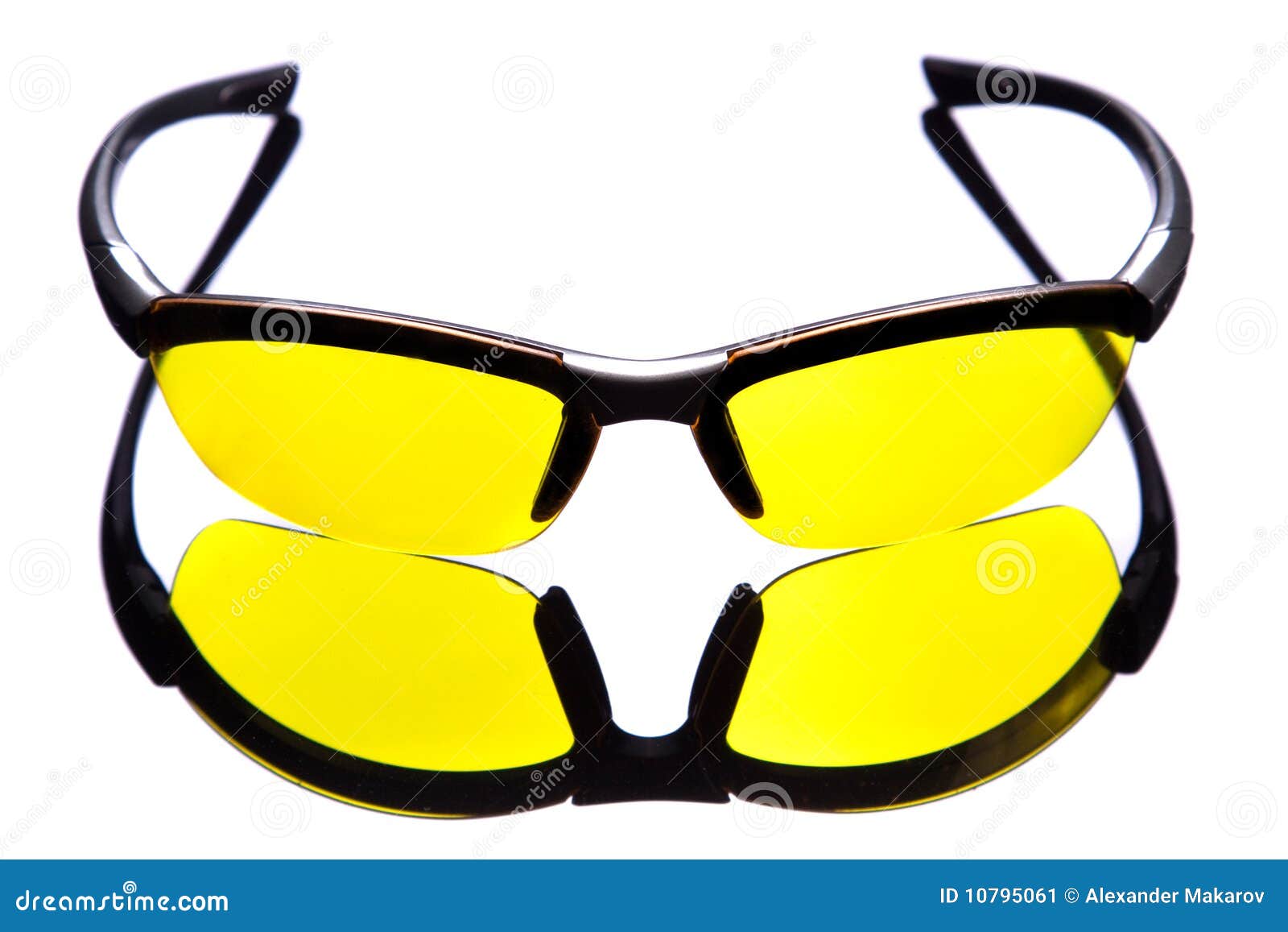 Yellow Sunglasses. Front View. Stock Image - Image of element, workwear ...