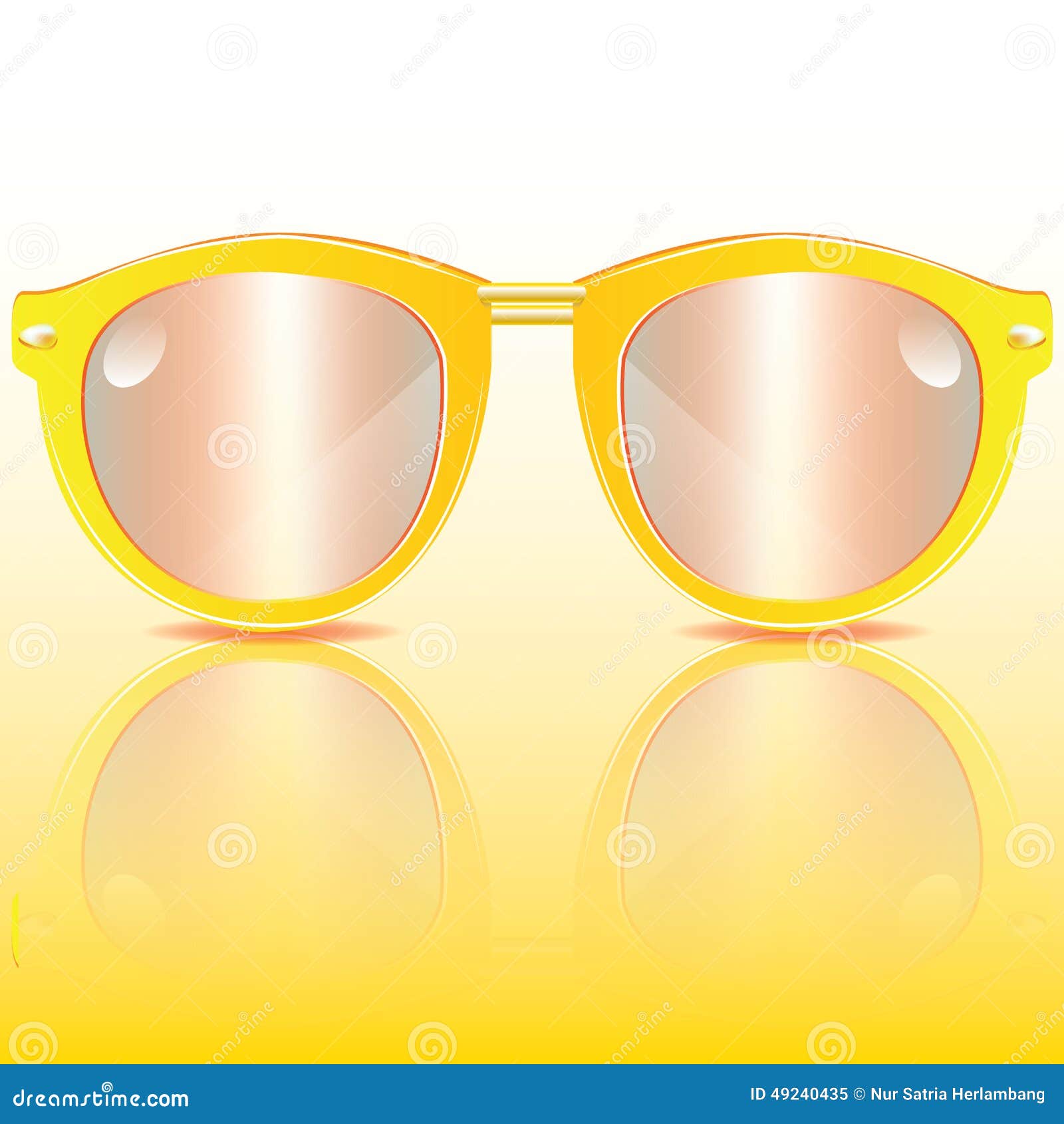 Yellow sunglasses stock vector. Illustration of frame - 49240435