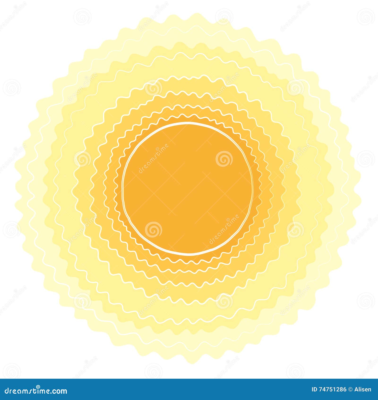 Yellow Sunny Round Background. Vector Paper Illustration. Stock Vector ...