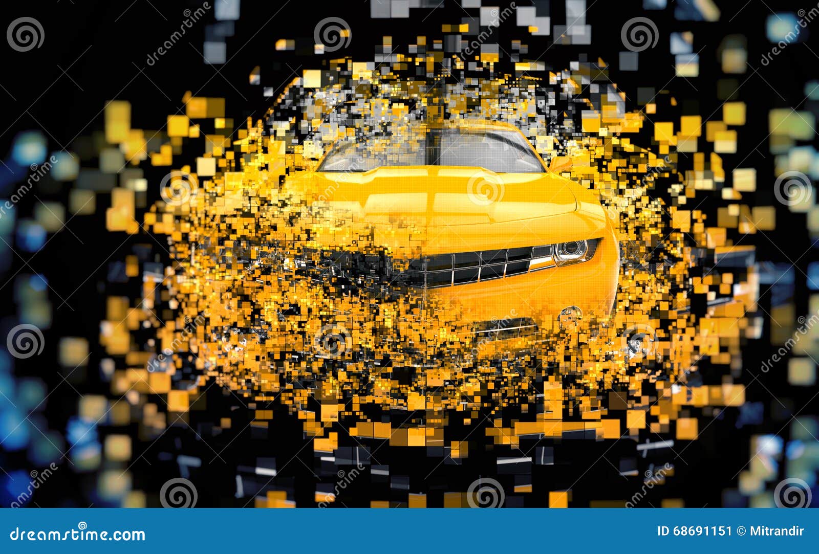 Yellow Supercar - Abstract Illustration Stock Illustration ...