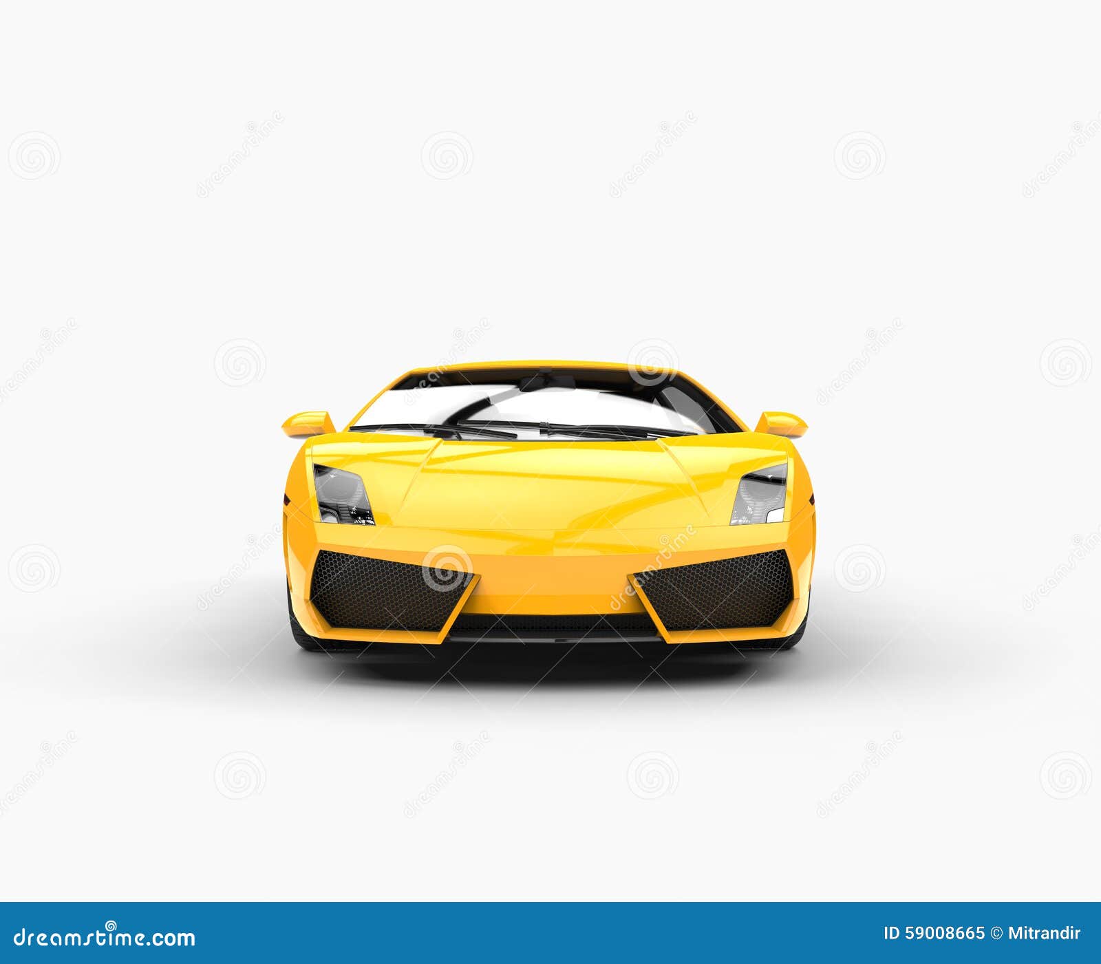 Yellow Supercar Front View stock illustration. Illustration of luxury ...
