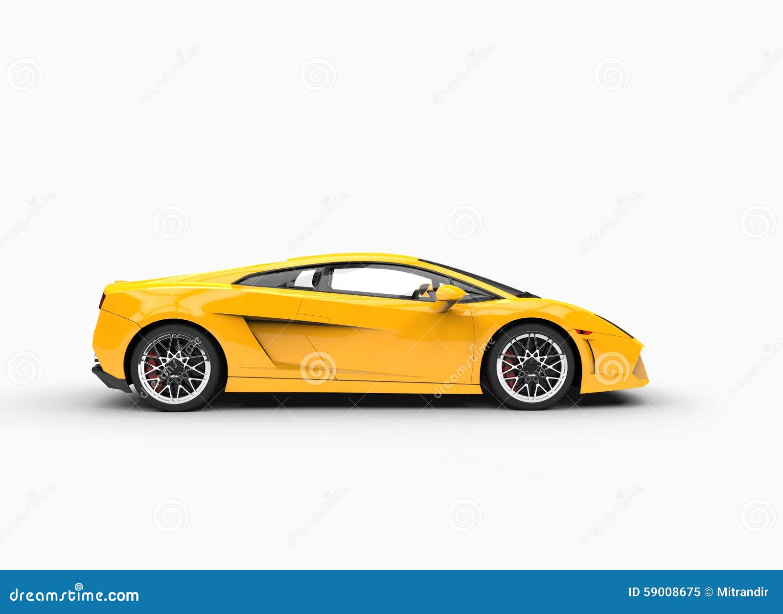 Yellow Supercar Side View stock image. Image of front - 59008675