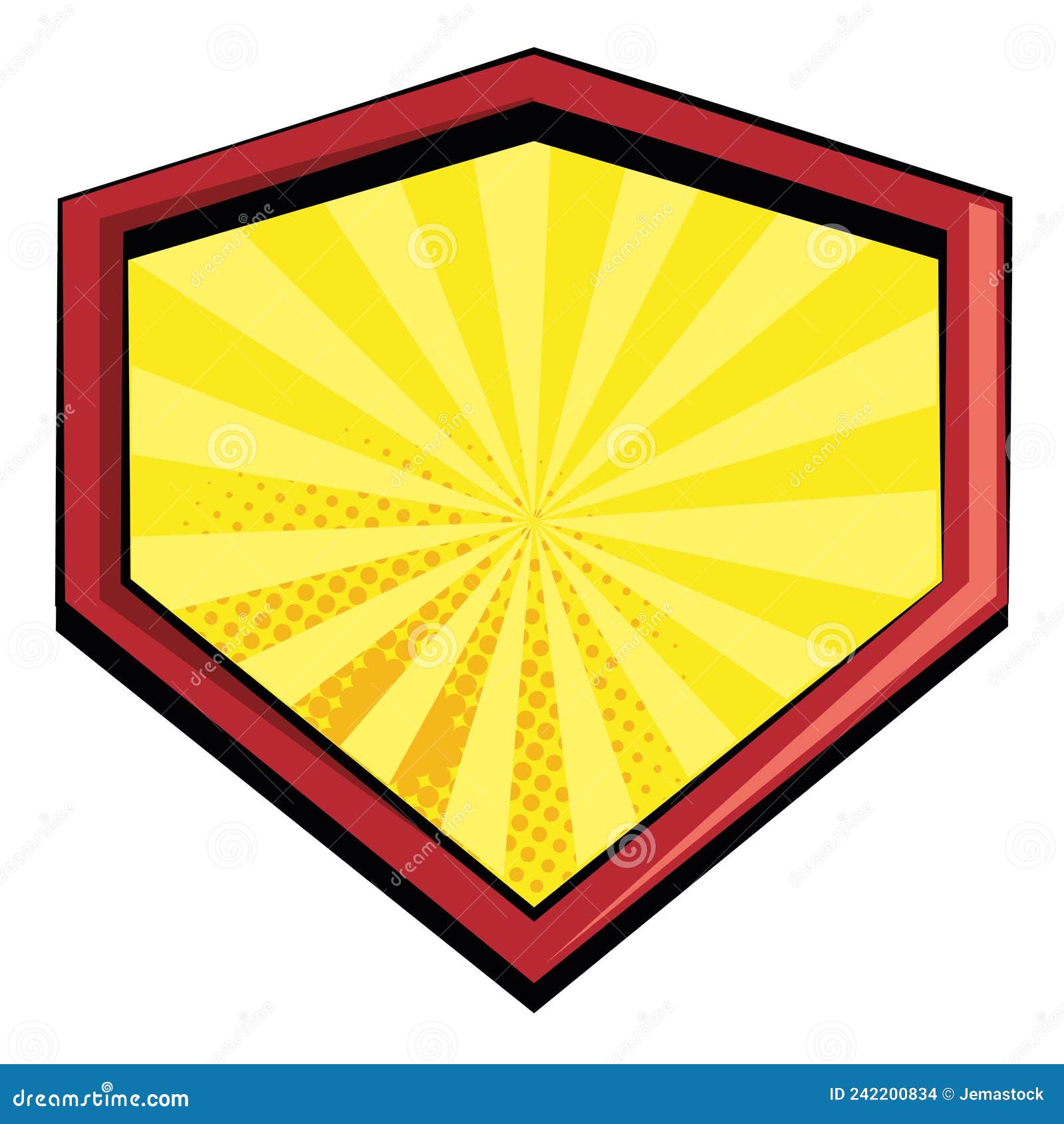 Yellow superhero shield stock vector. Illustration of graphic - 242200834