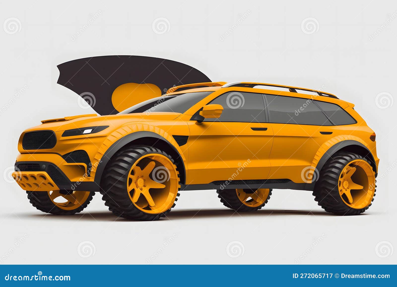 Yellow SUV Car Crossover Design in Yellow Color. Neural Network AI ...