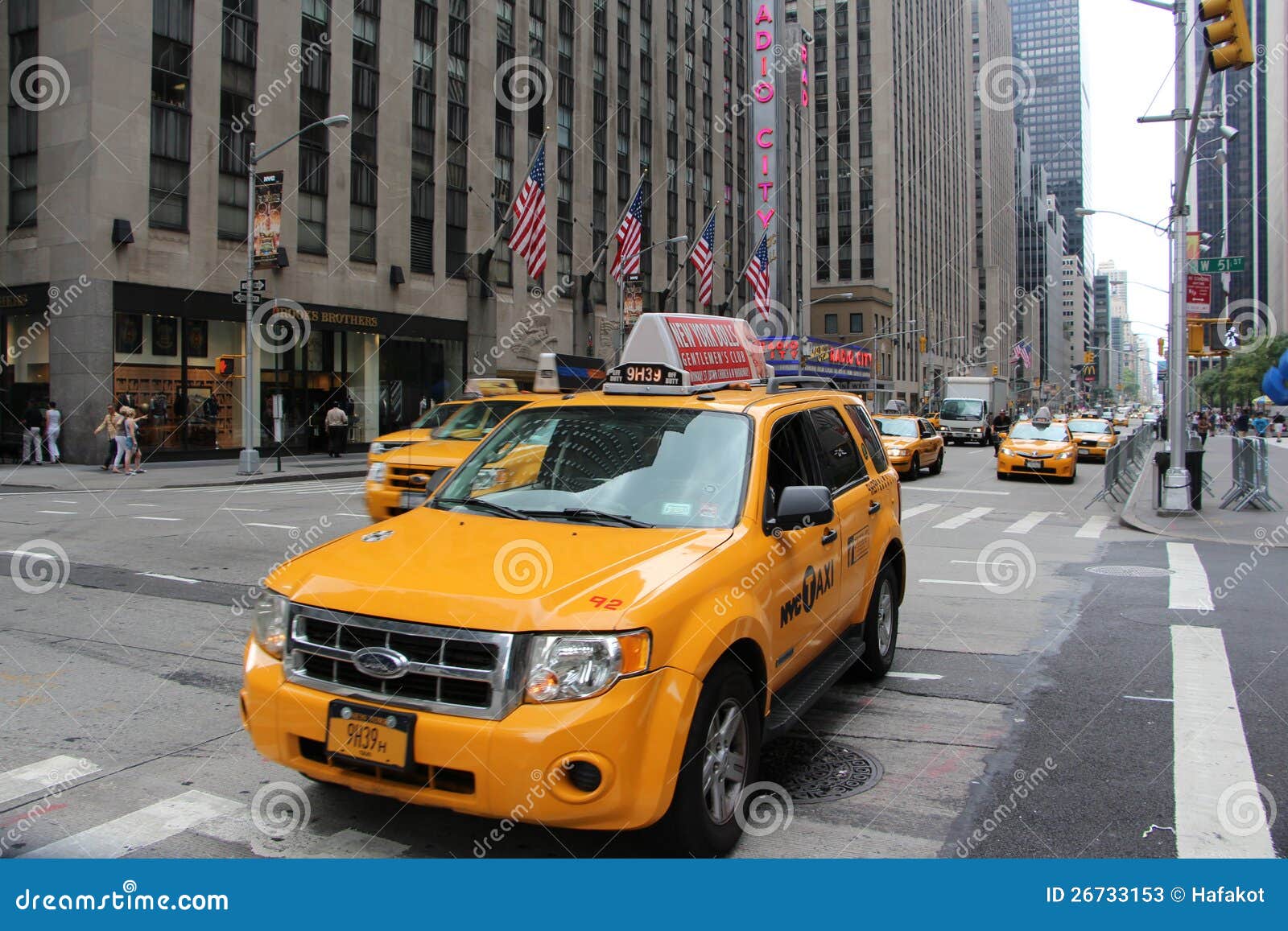 Yellow SUV taxi cab editorial stock photo. Image of downtown - 26733153