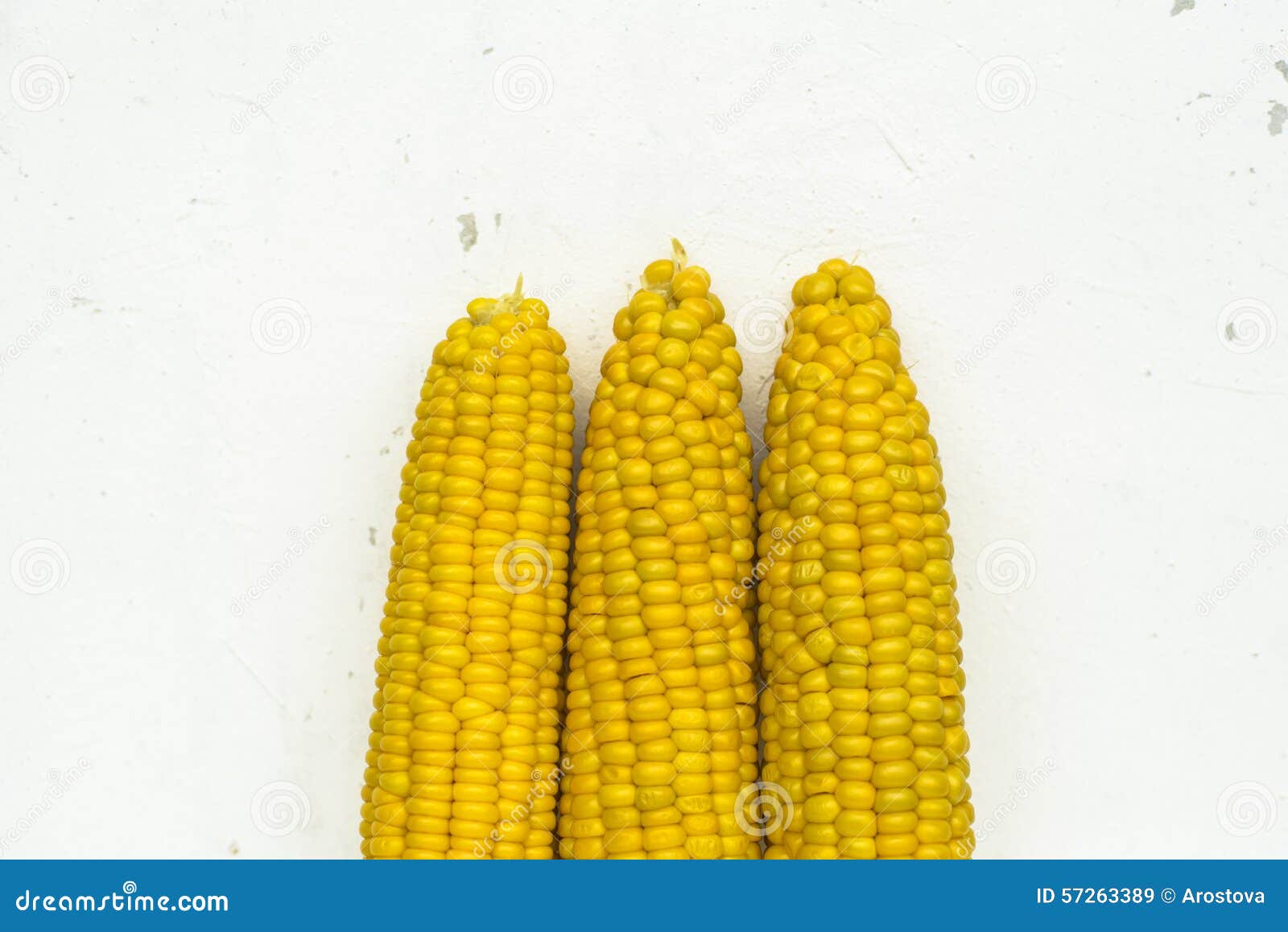 Yellow Sweet Maize Ears on White Background Stock Image - Image of food ...