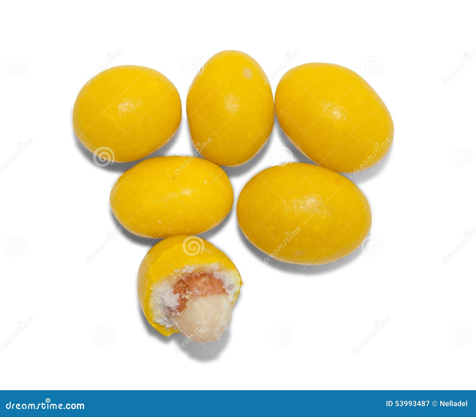 Yellow sweets stock image. Image of coated, circle, people - 53993487