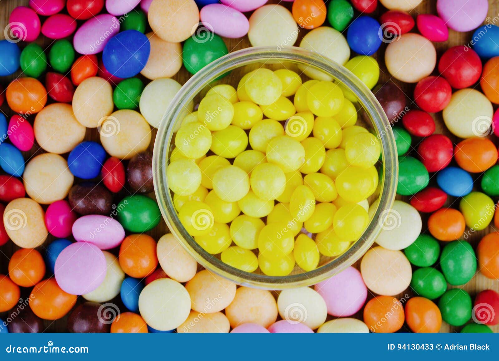 Yellow sweets in the jar stock image. Image of store - 94130433