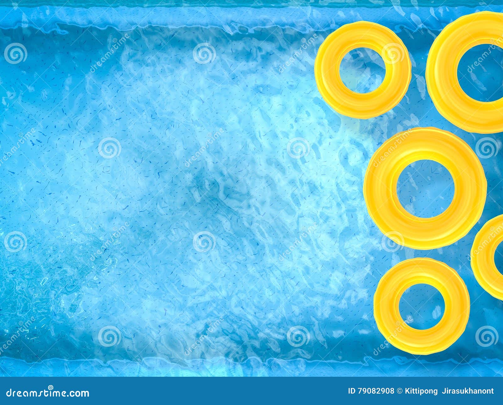Yellow swim rings on pool stock photo. Image of recreation - 79082908