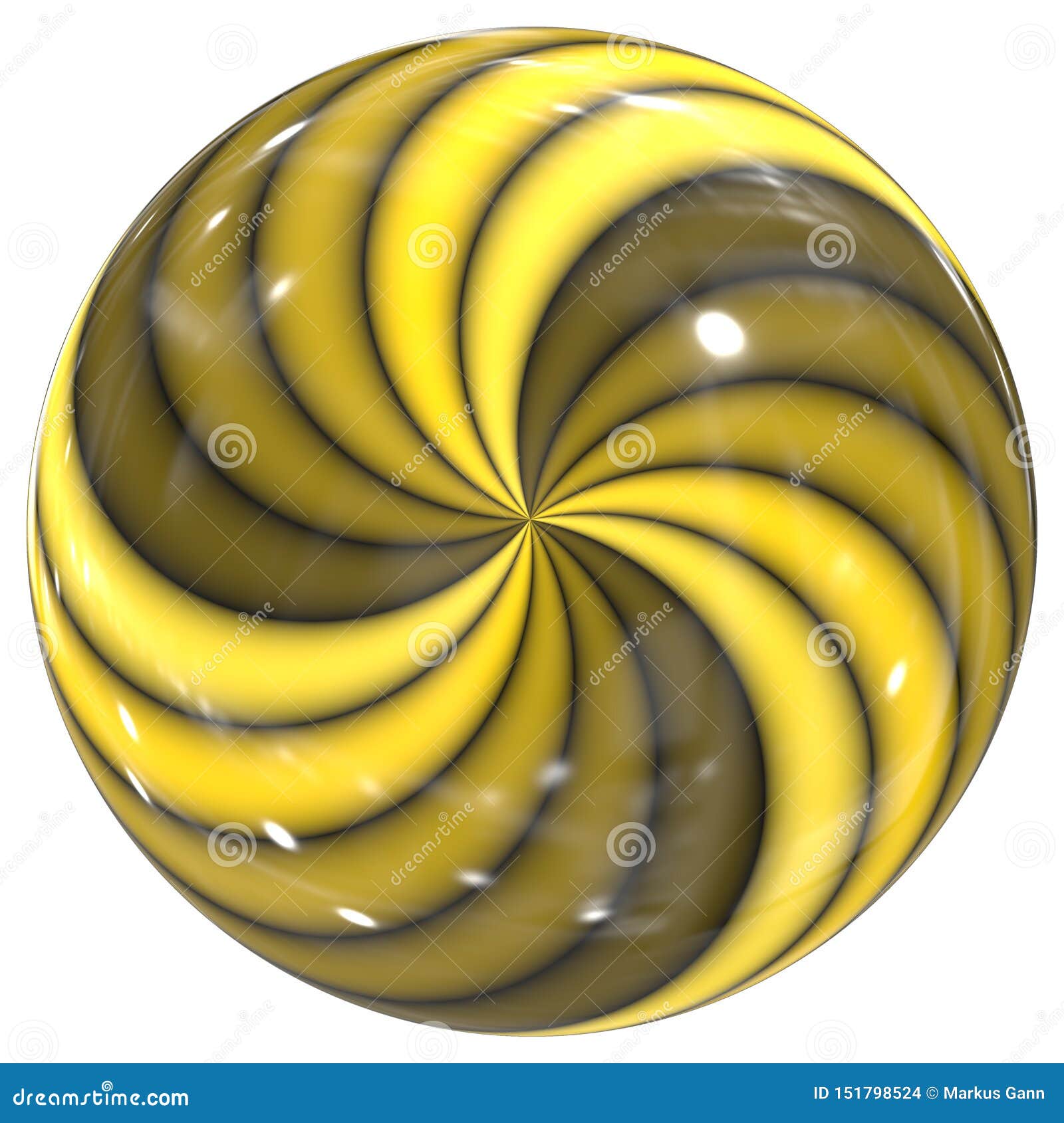 Yellow swirl glass sphere stock illustration. Illustration of graphic ...