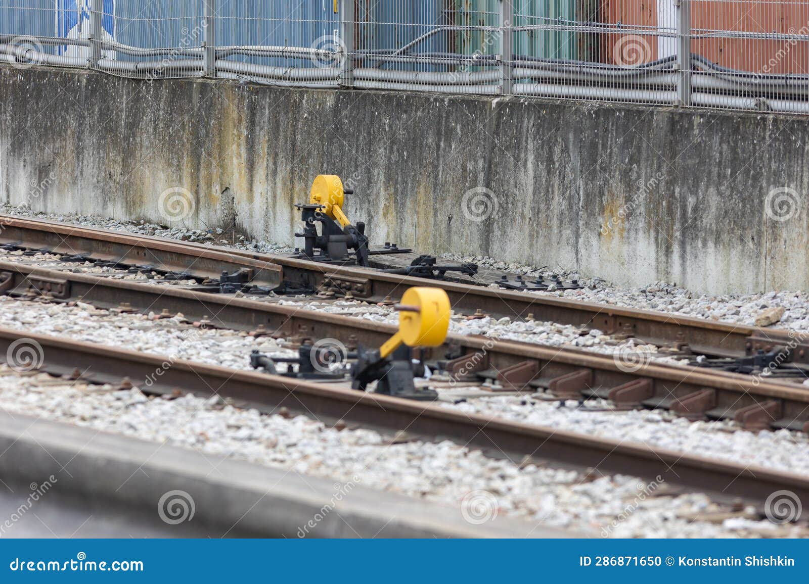 Yellow Switches of Railway Tracking Stock Photo - Image of travel ...