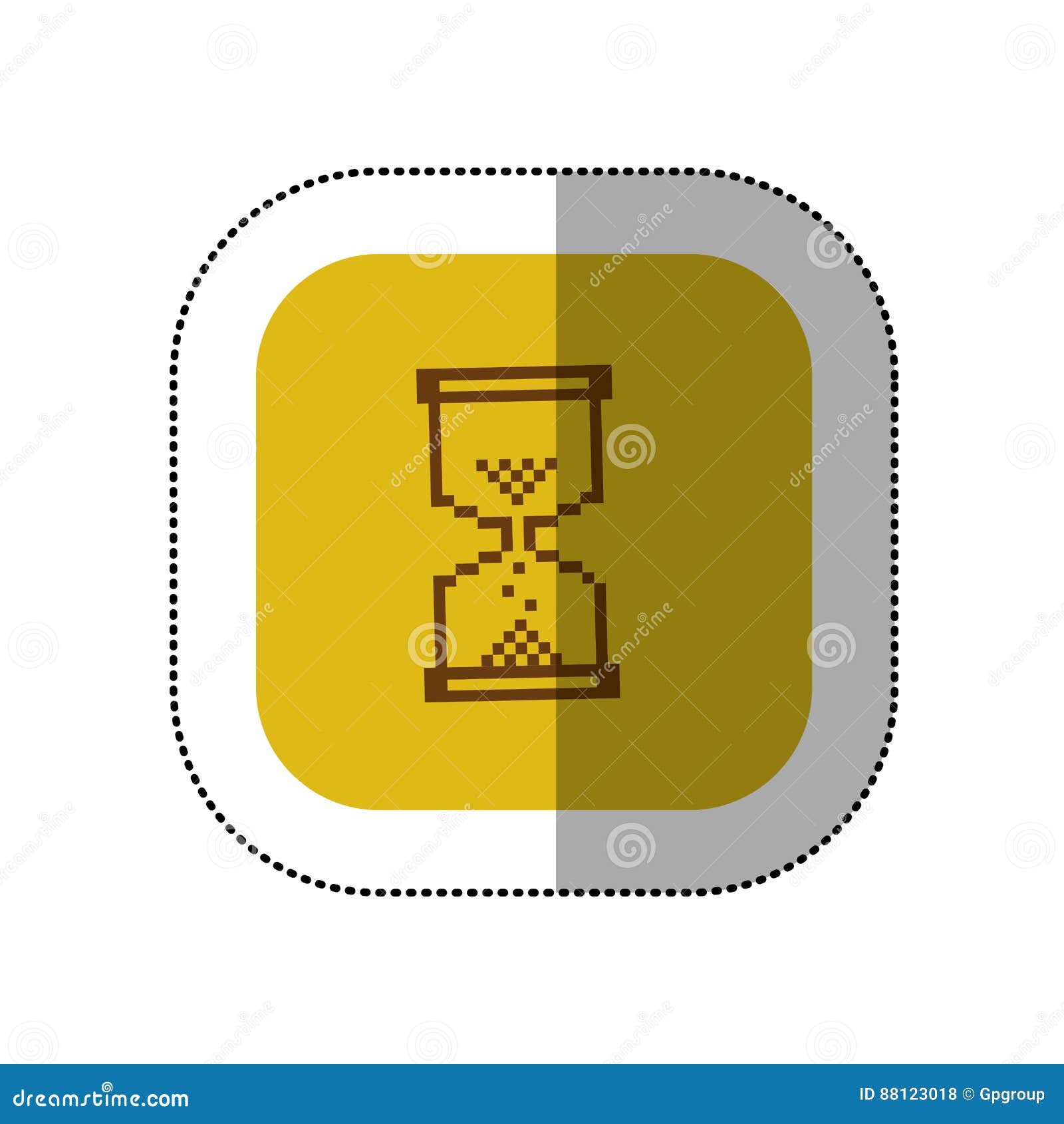 Yellow Symbol Hourglass Icon Stock Illustration - Illustration of blue ...