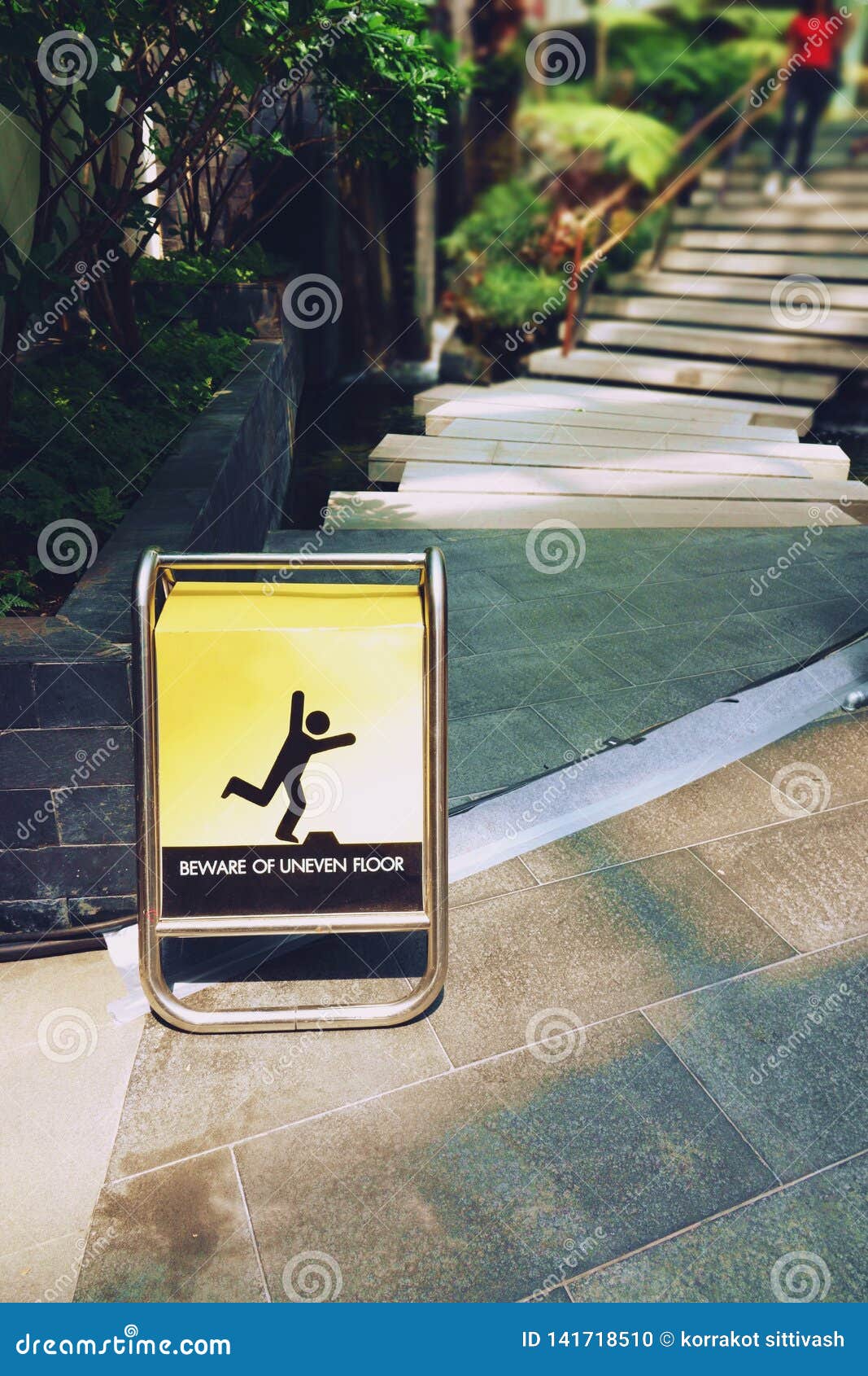 Yellow Symbol Sign Beware Uneven Floor Sign Stock Photo - Image of fall ...