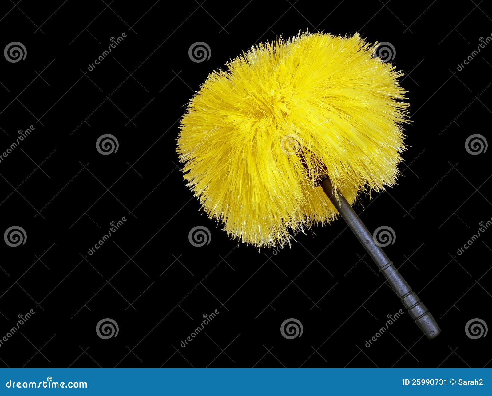 Yellow Synthetic Feather Duster Over Black Stock Image - Image of ...