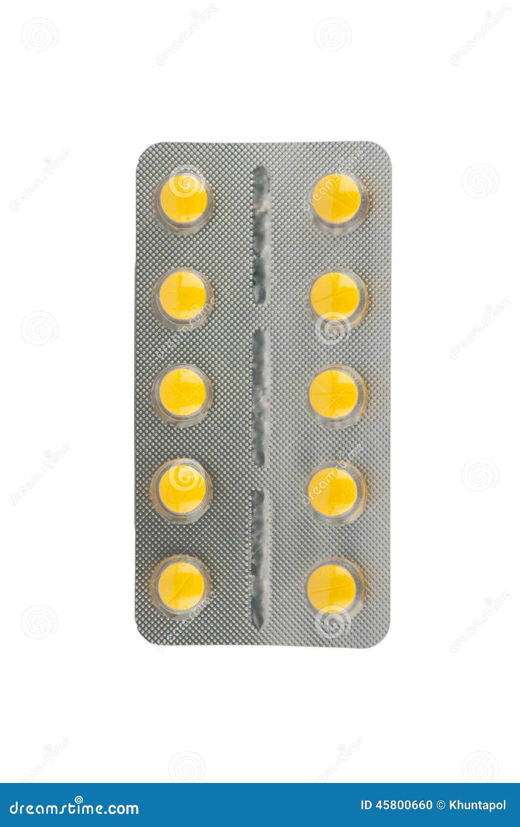 Yellow Tablet in Blister Tablet Stock Photo - Image of healthcare, pain ...