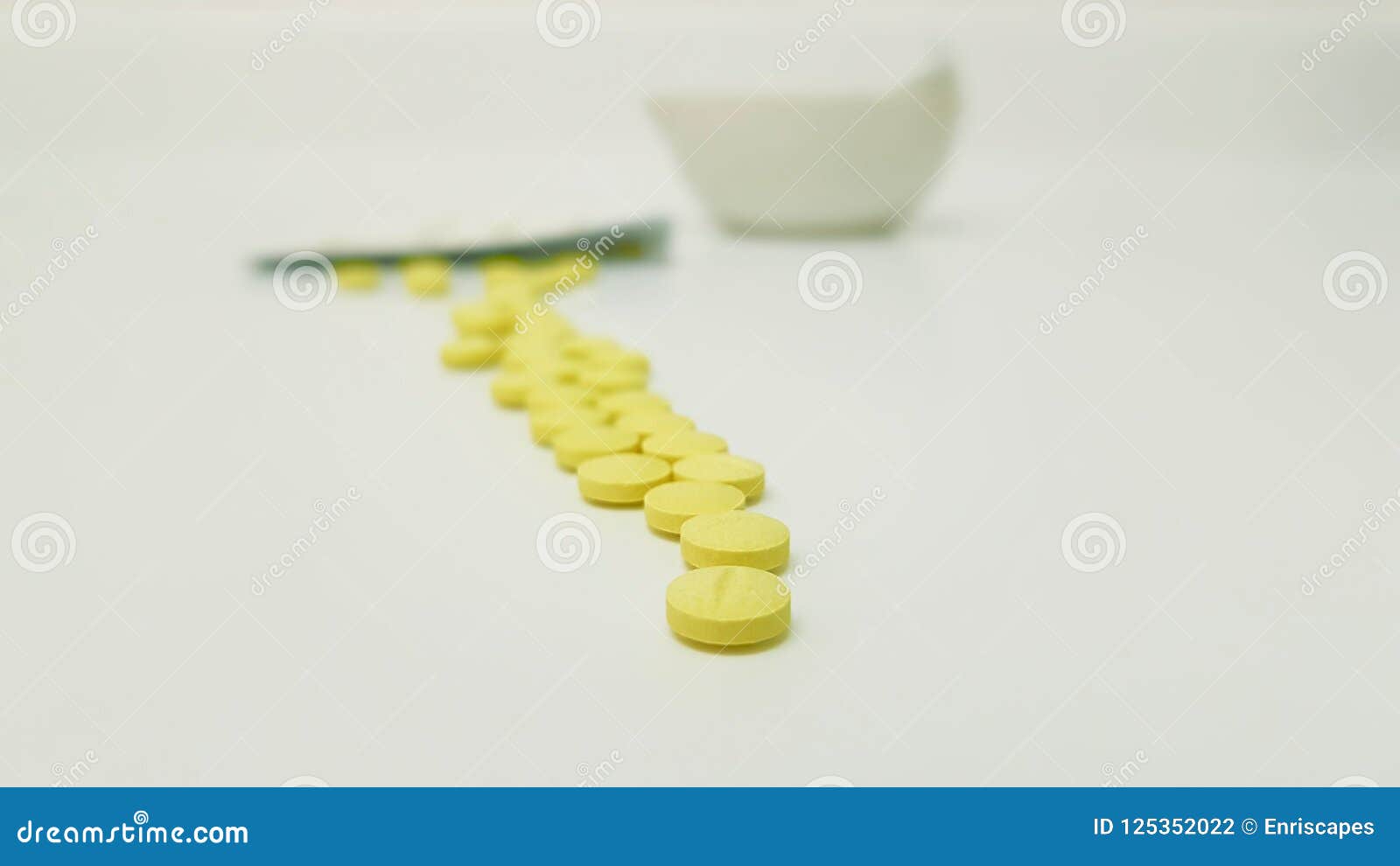 Yellow tablets compounding stock photo. Image of treatament - 125352022