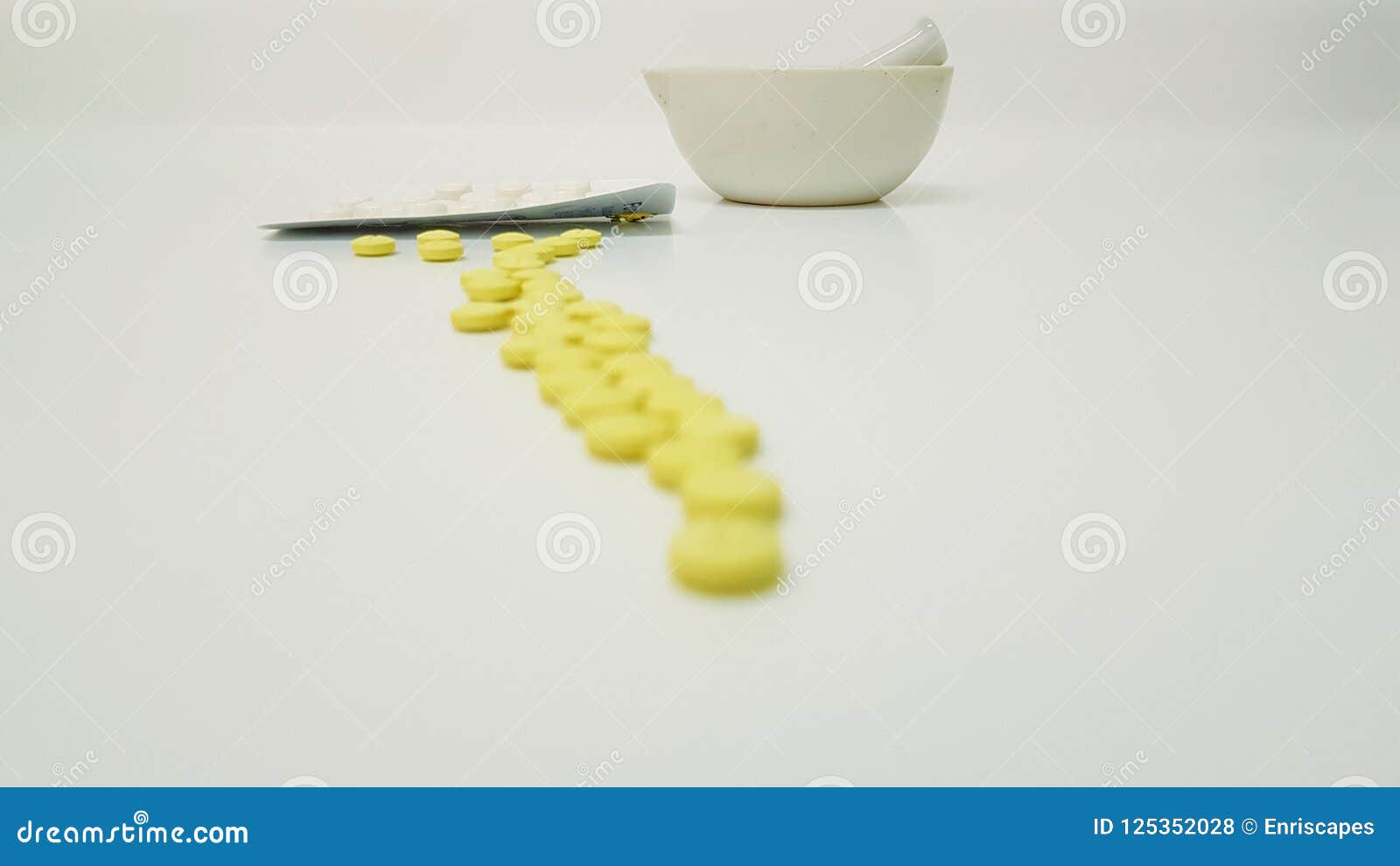 Yellow tablets compounding stock photo. Image of pharmaceutical - 125352028