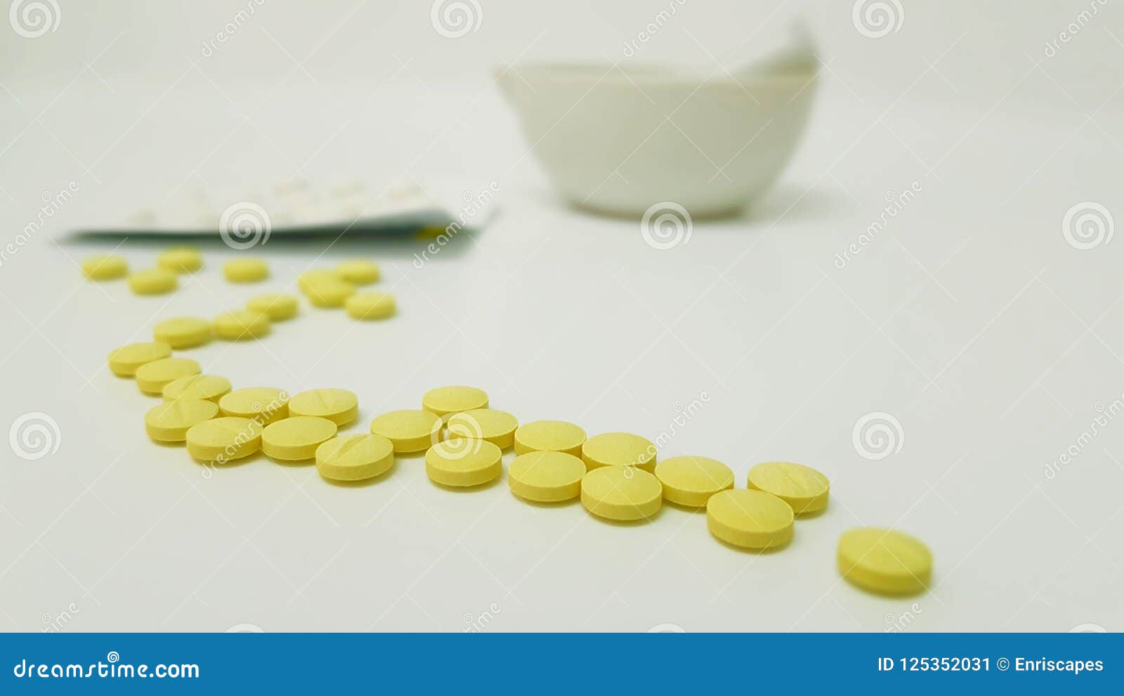 Yellow tablets compounding stock image. Image of laboratory - 125352031